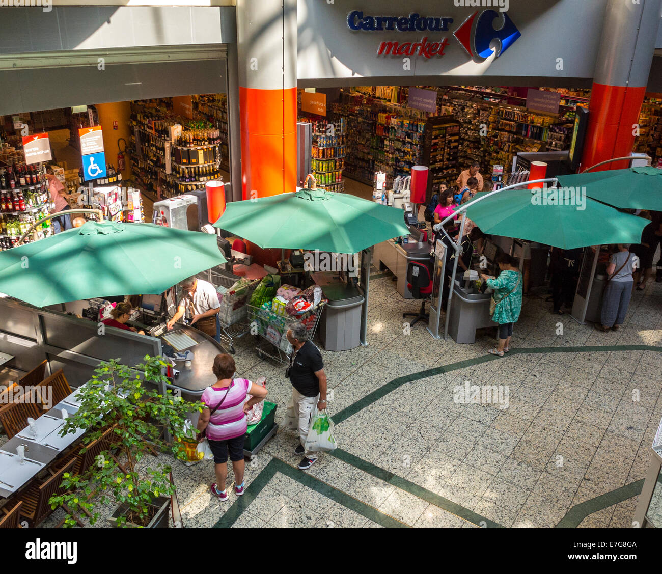 Bordeaux, France, Aerial View, Inside French Shopping Center, Carrefour ...