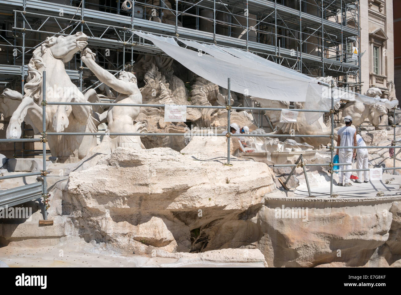 Italy: Restoration work at Trevi Fountain in Rome. Photo from 5th ...