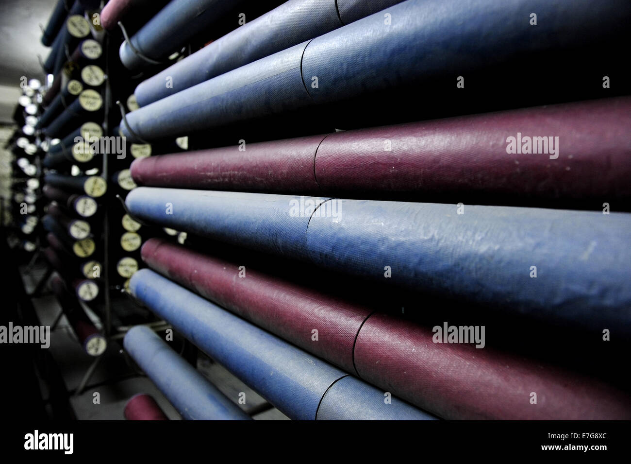 Museum archive room with big maps kept inside roll covers Stock Photo ...