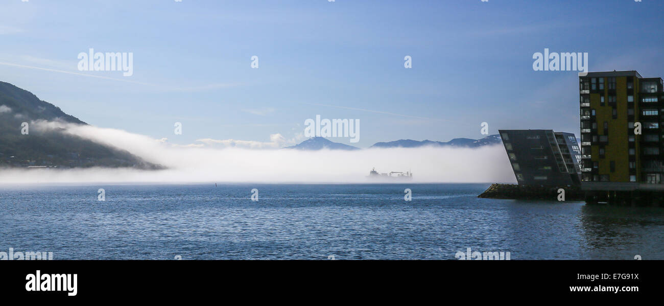 Ship In Mist Stock Photo - Alamy