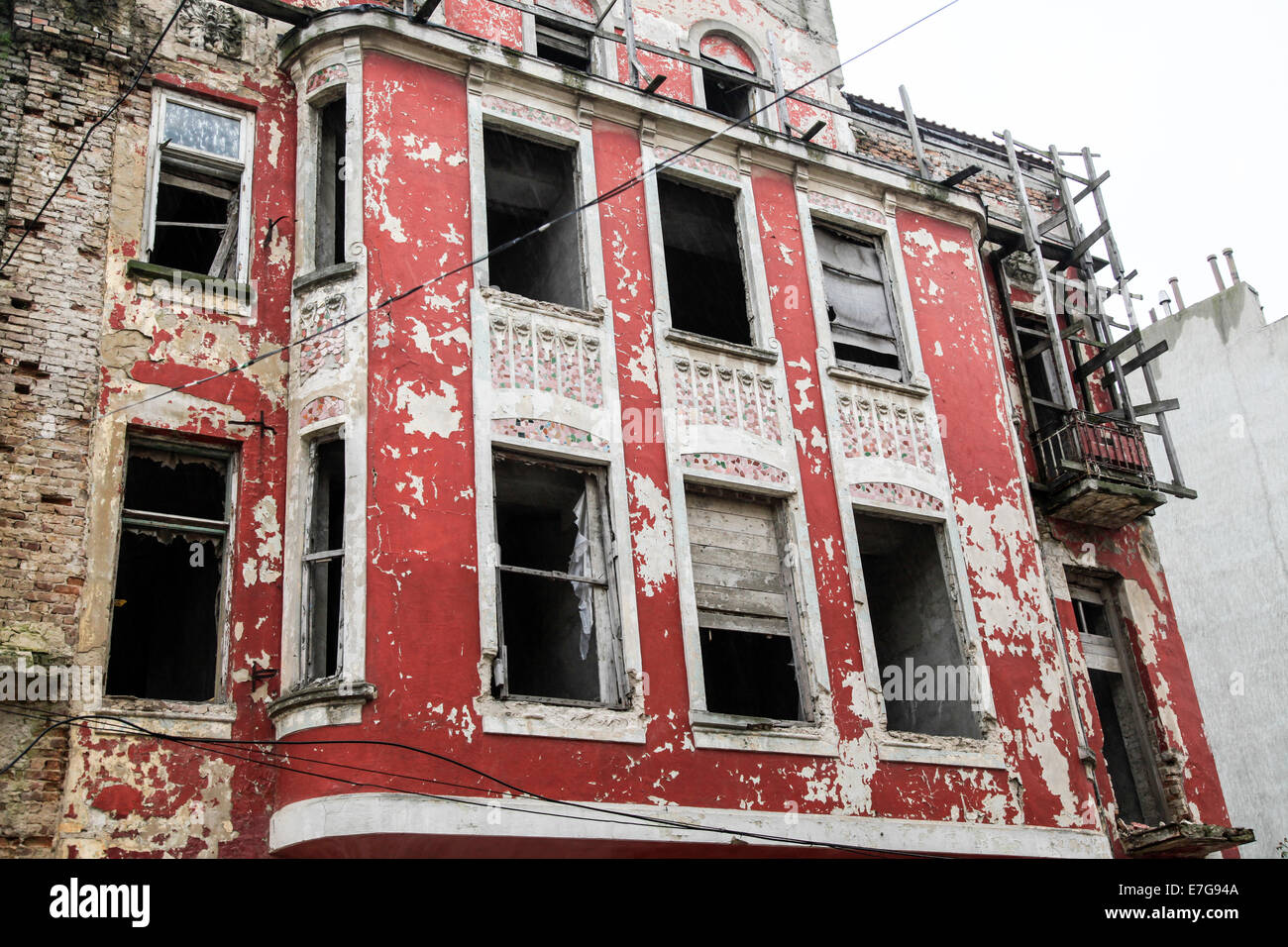Post communist decay, abandoned building deterioration, Bucharest ...