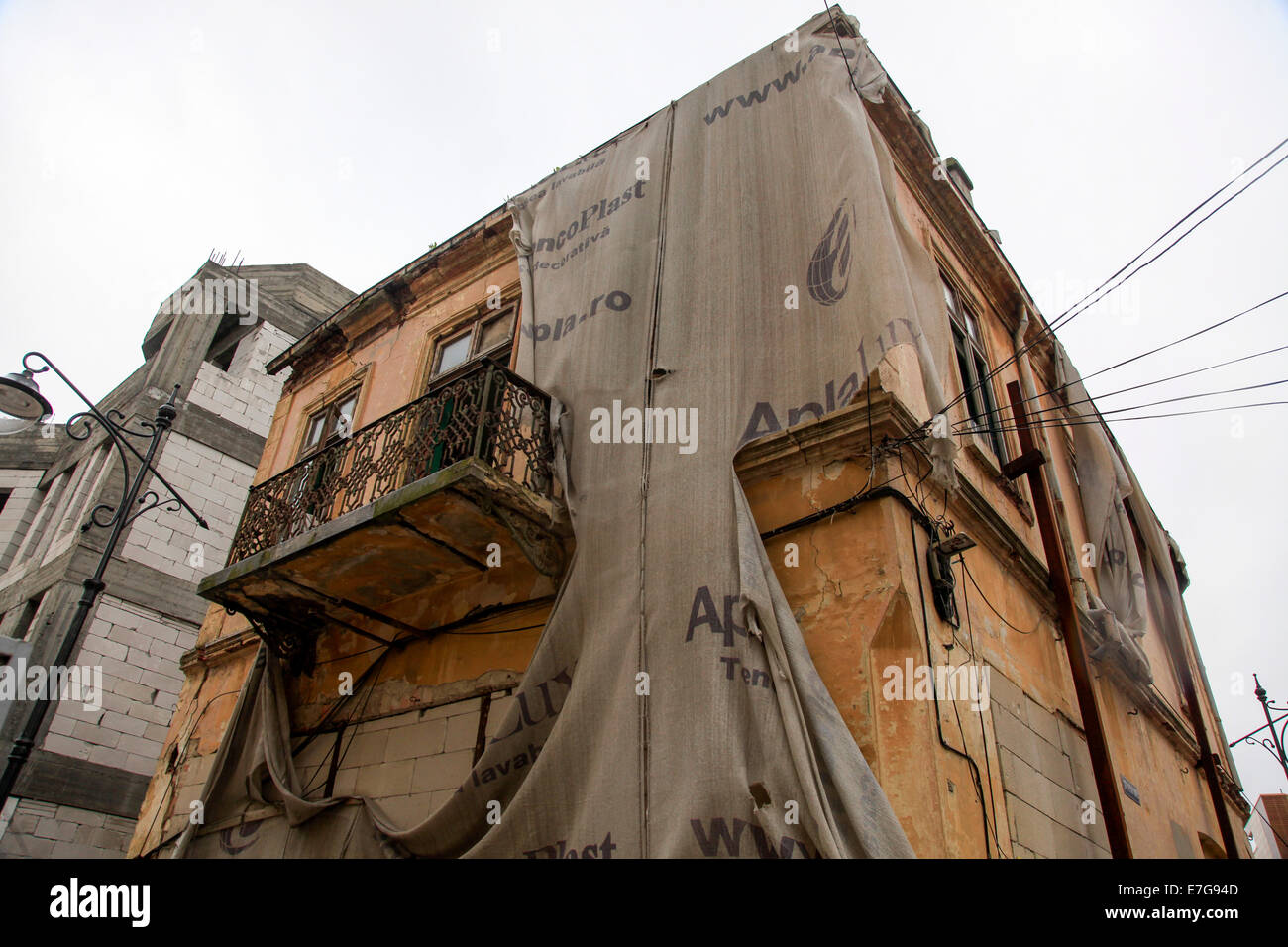 Post communist decay, abandoned building deterioration, Bucharest ...