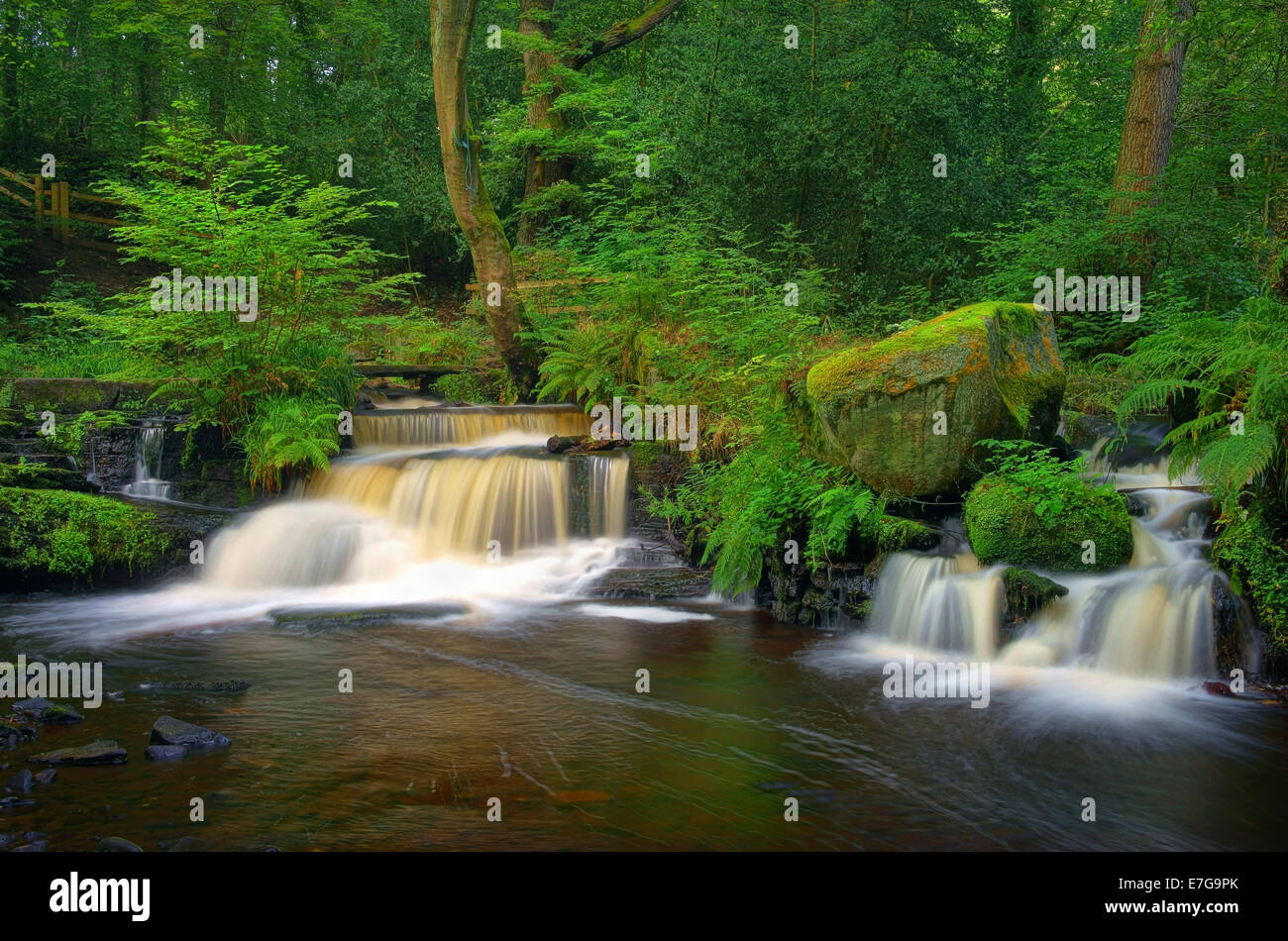 Rivelin double waterfalls hi-res stock photography and images - Alamy