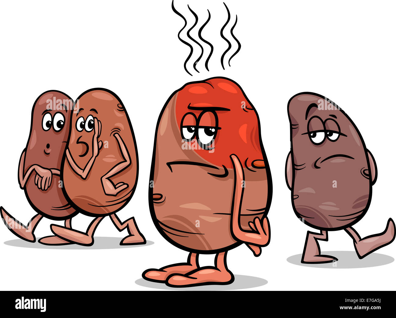 Cartoon Humor Concept Illustration of Hot Potato Saying or Proverb ...