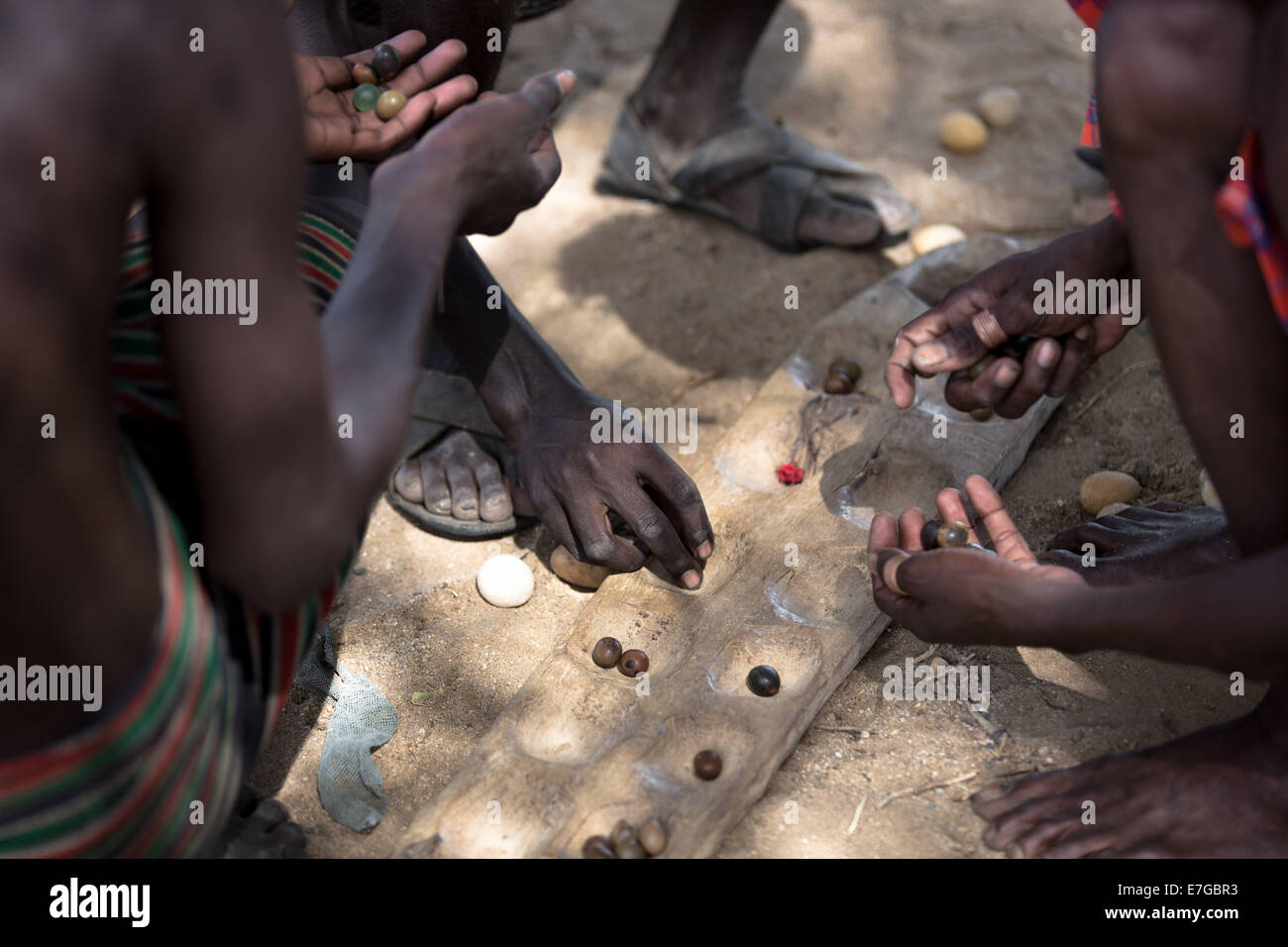 Dassanetch warrior at wari play in southern Ethiopia, Ethiopia 13 May ...