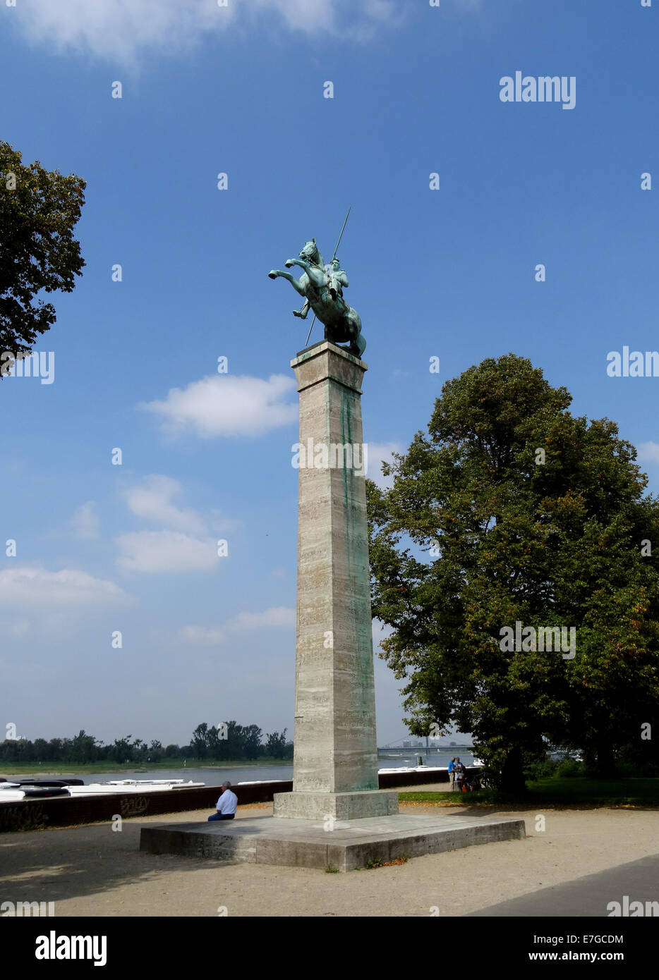 The Ulanen Memorial in Düsseldorf at the River Rhine, photo: Sept. 06 ...