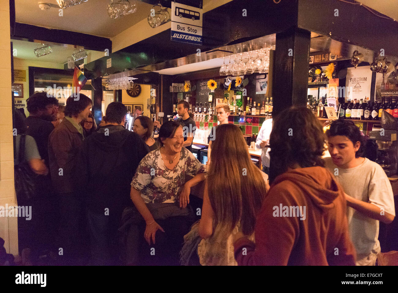 young people in Sunflower Pub in Belfast, 12.8.2014 Stock Photo - Alamy