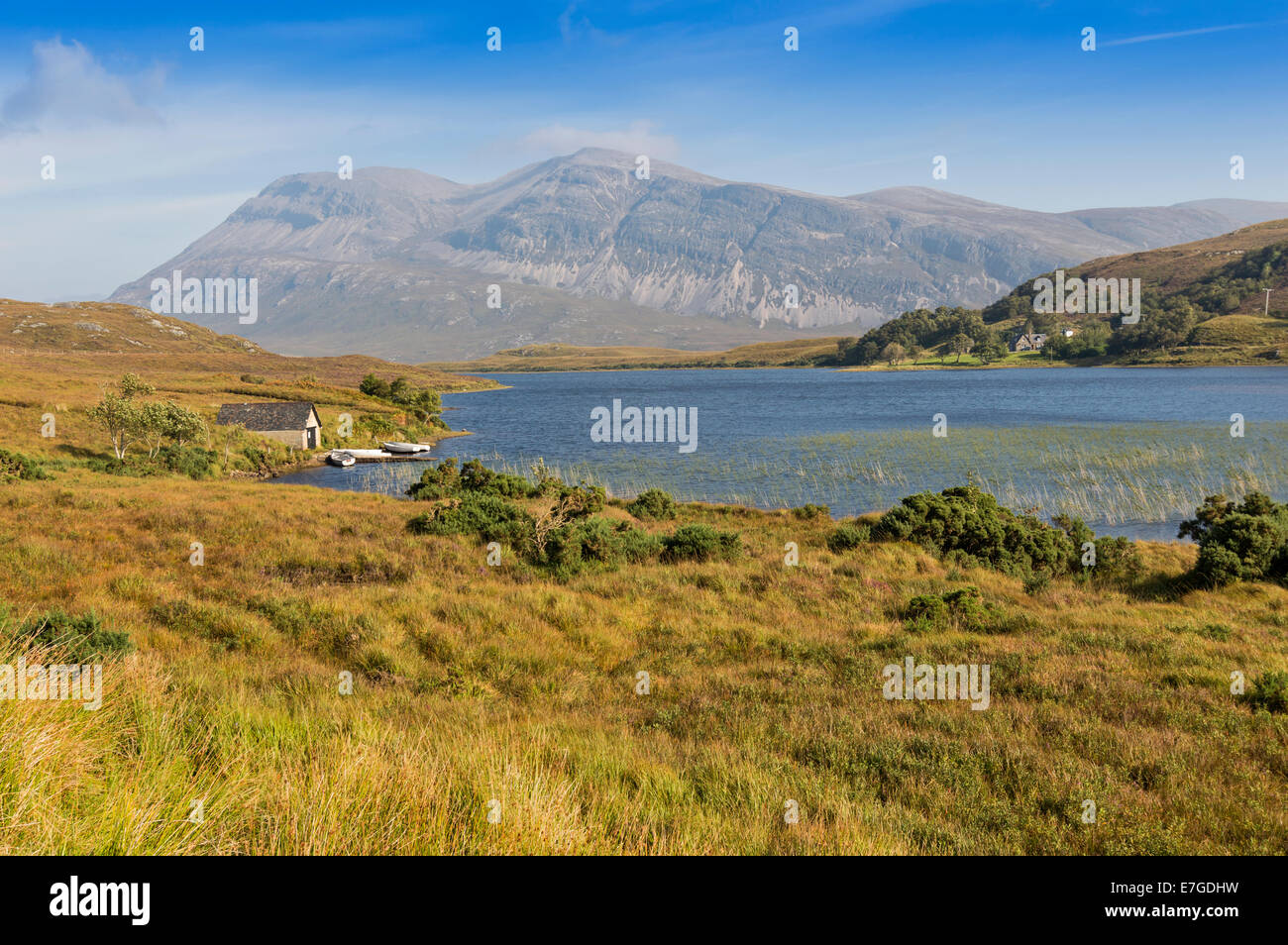 LOCH STACK AND FISHING BOATS ARKLE THE MOUNTAIN WESTMINSTER ESTATES ...