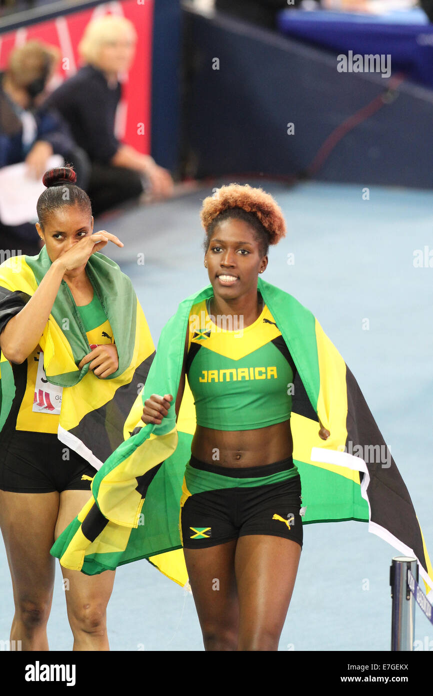 Janieve RUSSELL of Jamaica after finishing 3rd in womens 400m Hurdles ...