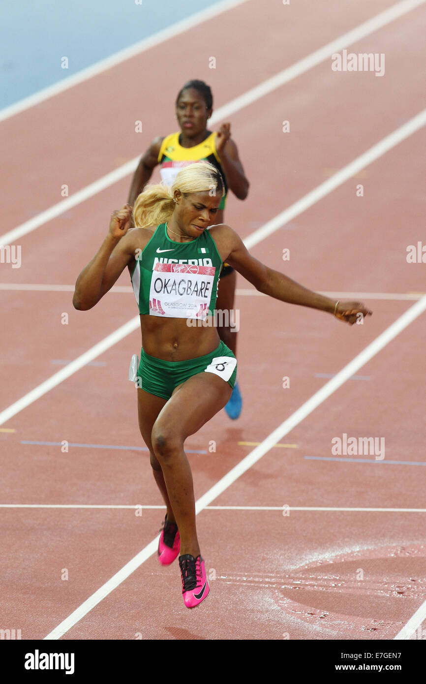 Blessing OKAGBARE of Nigeria wins the womens 200 metres final in the ...