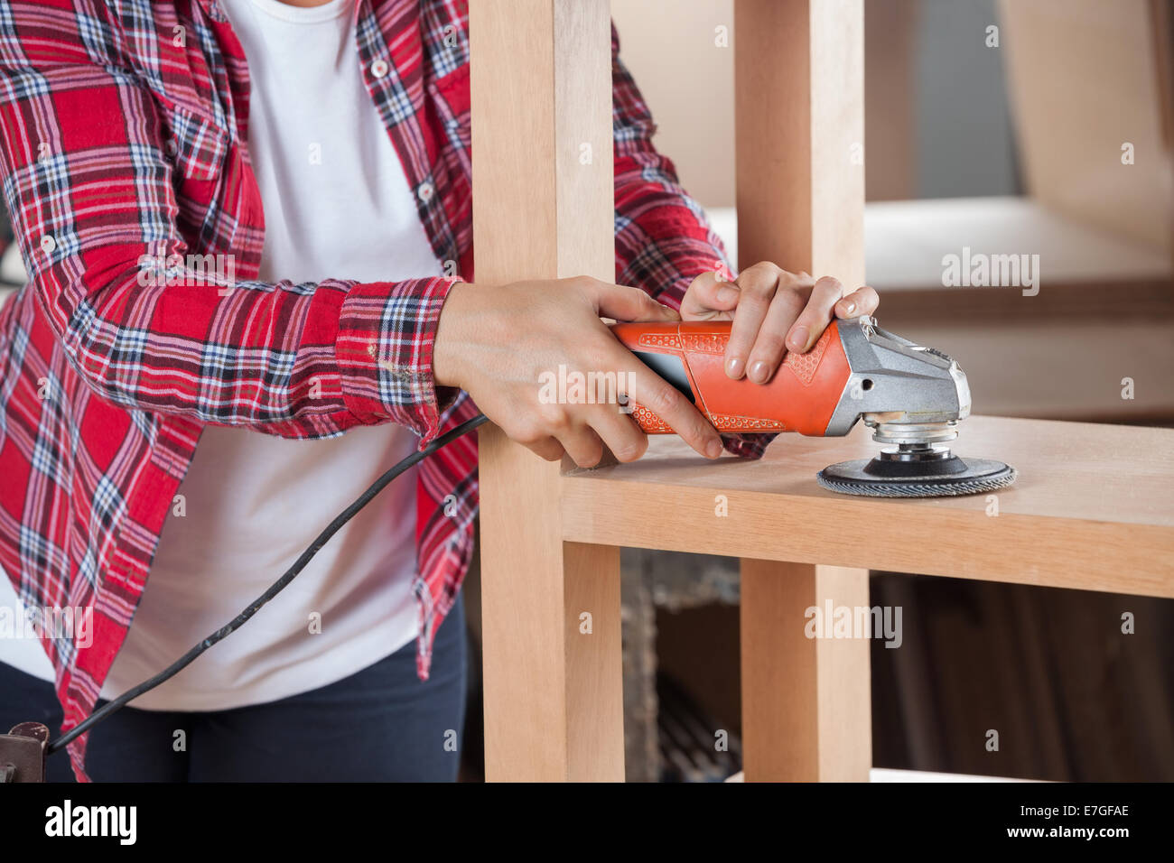 Female electric sander hi-res stock photography and images - Alamy