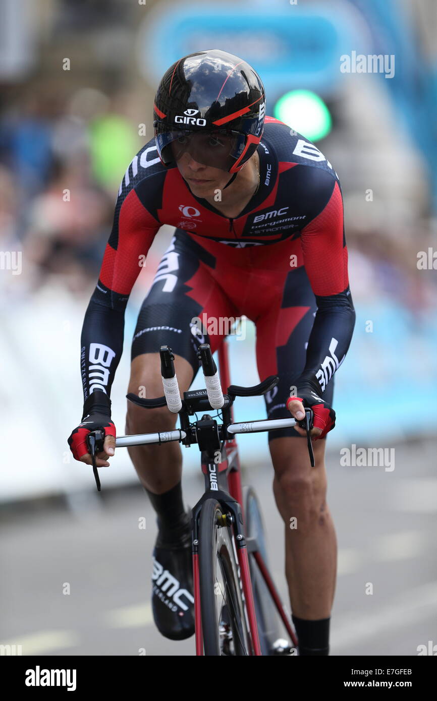 2014 Tour of Britain London Stage 8a Individual Time Trial start ramp ...