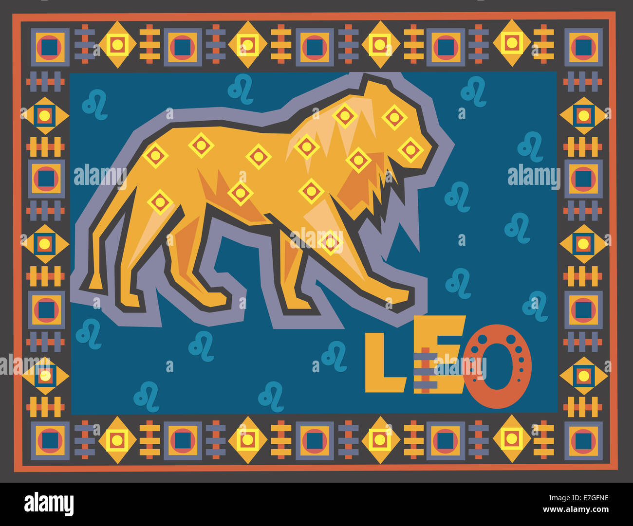 Horoscope Zodiac sign illustration with ornamental frame. Please find ...