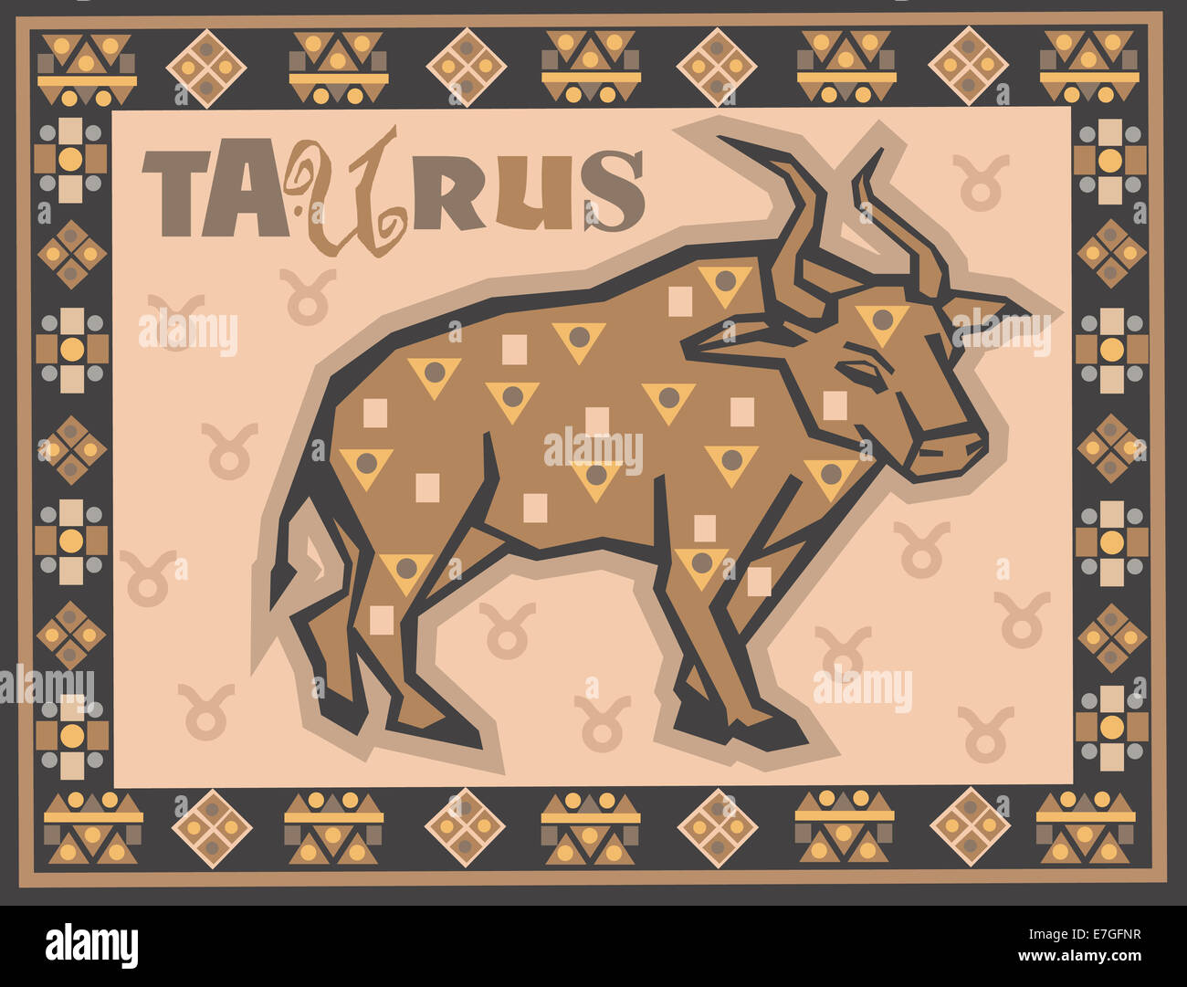 Horoscope Zodiac sign illustration with ornamental frame. Please find ...