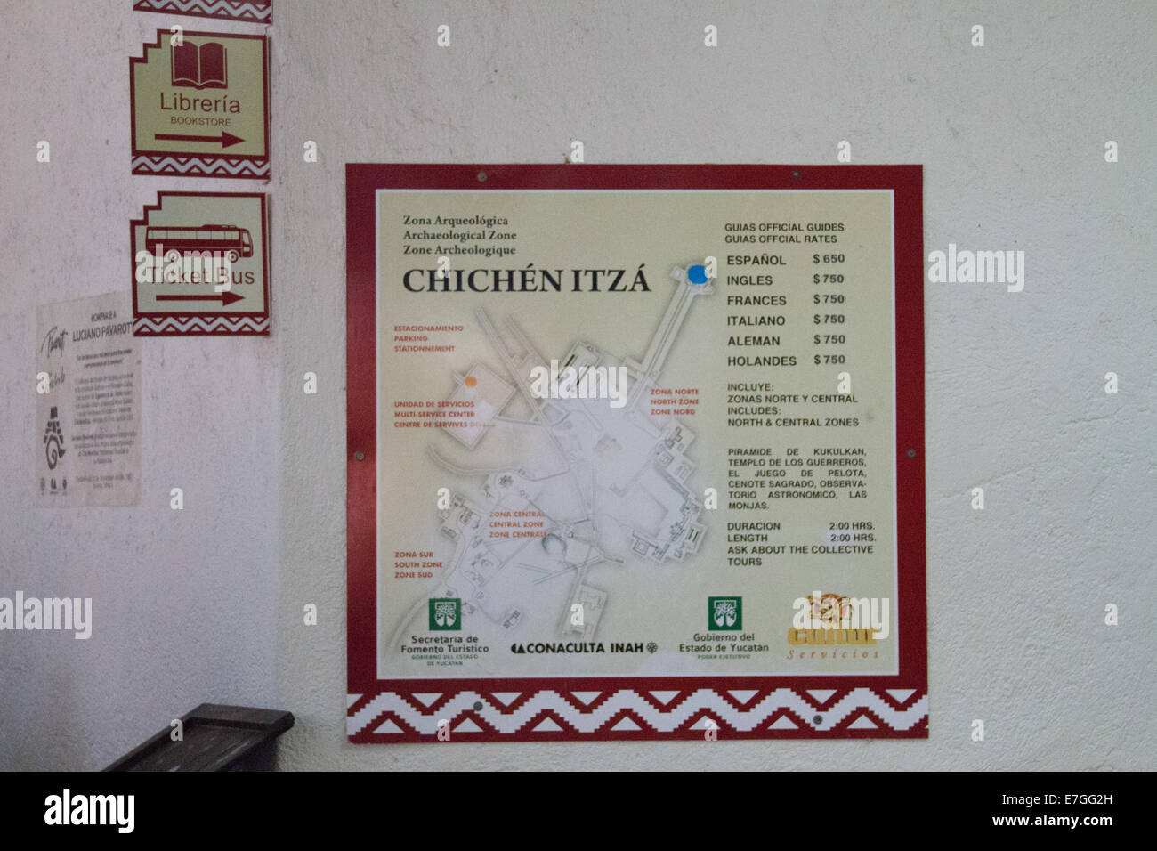 Chichen Itza entrance prices sign Stock Photo - Alamy
