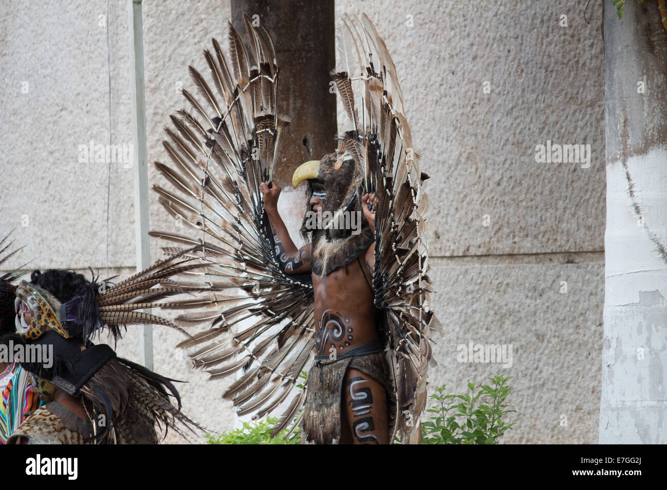 Actor at Chichen Itza, wearing a bird man costume Stock Photo - Alamy