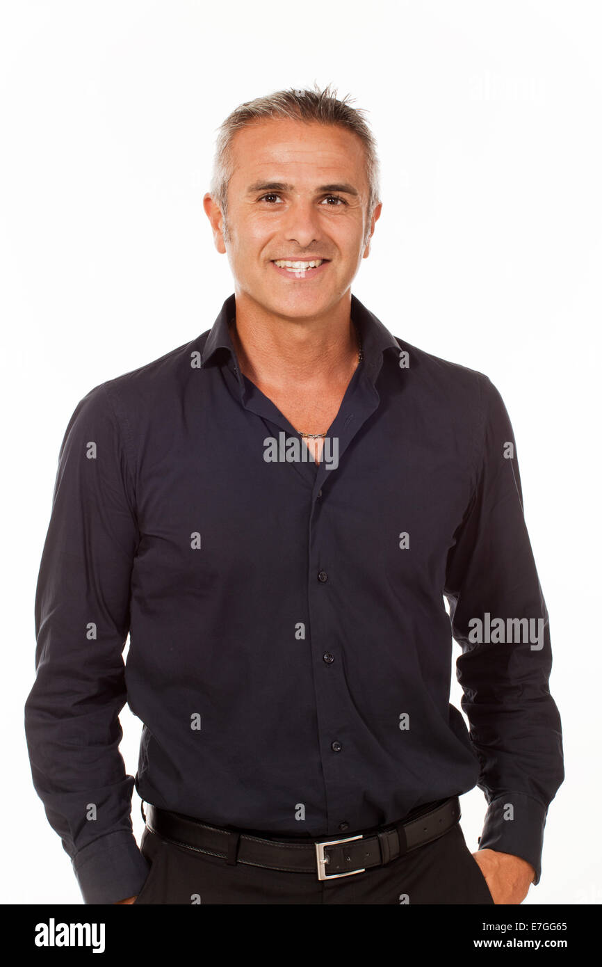 Businessman on white background, handsome Stock Photo - Alamy