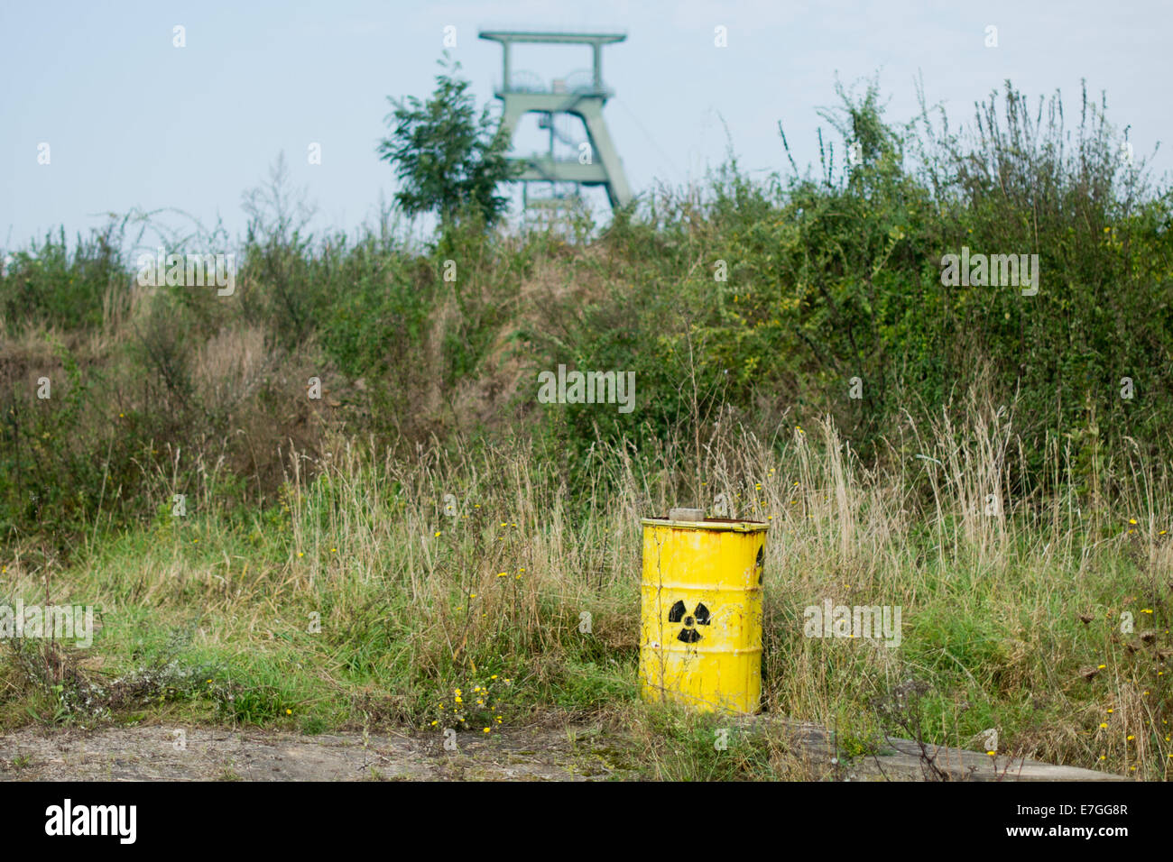 Salzgitter, Germany. 17th Sep, 2014. A stylized nuclear waste bin ...