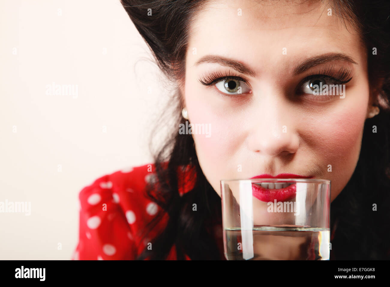 Woman drink glass retro hi-res stock photography and images - Alamy