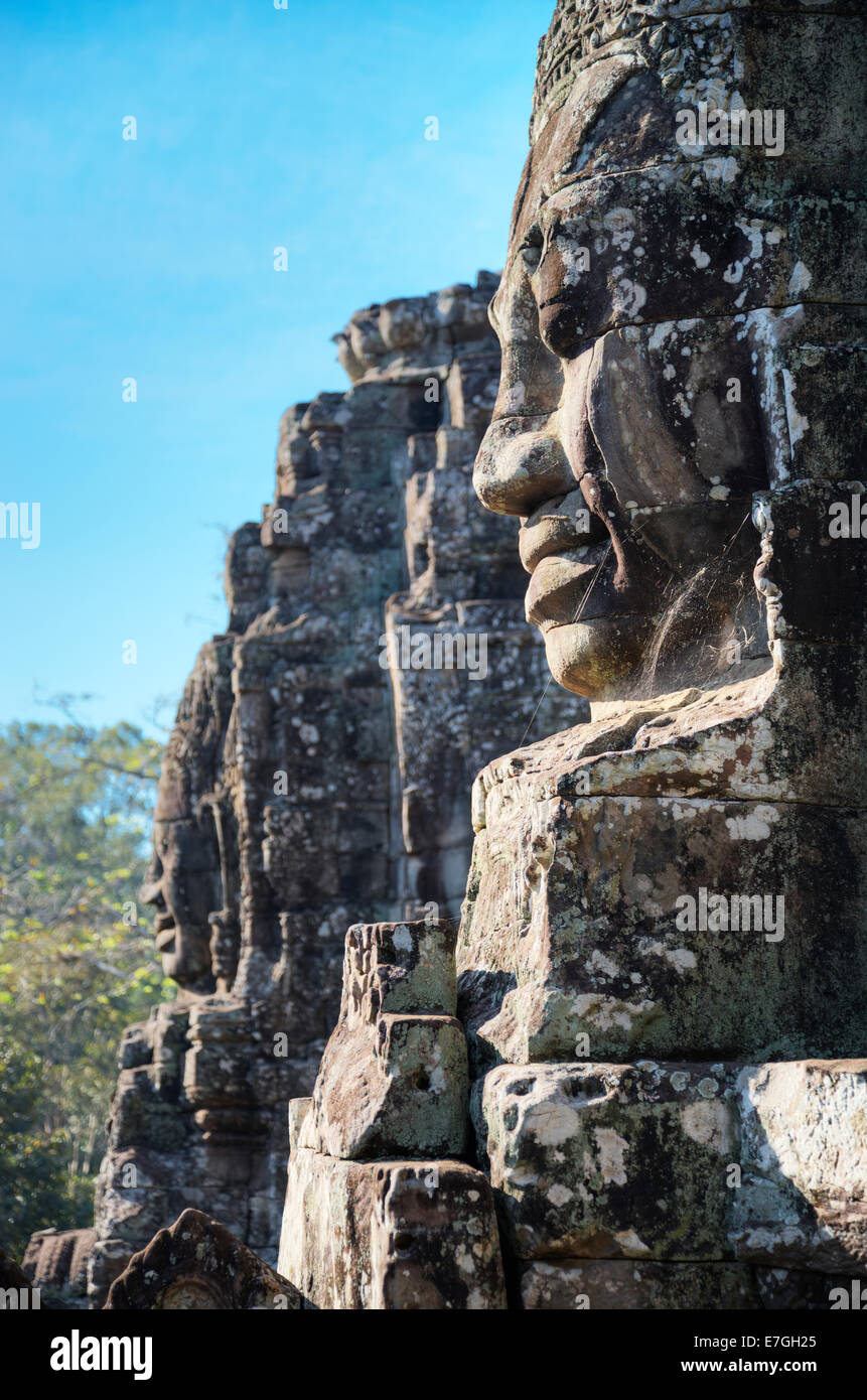 Faces of Bayon Stock Photo - Alamy