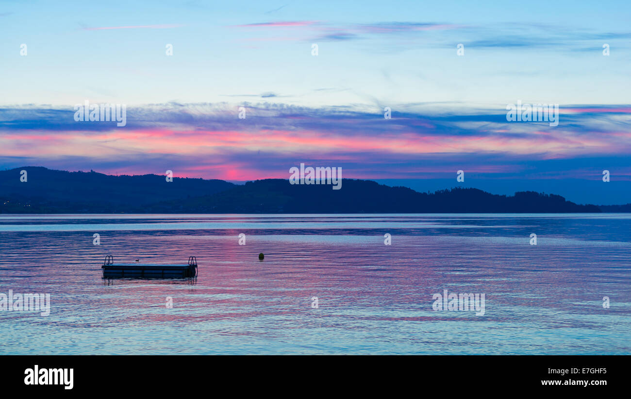 Wooden raft sunset on sun hi-res stock photography and images - Alamy