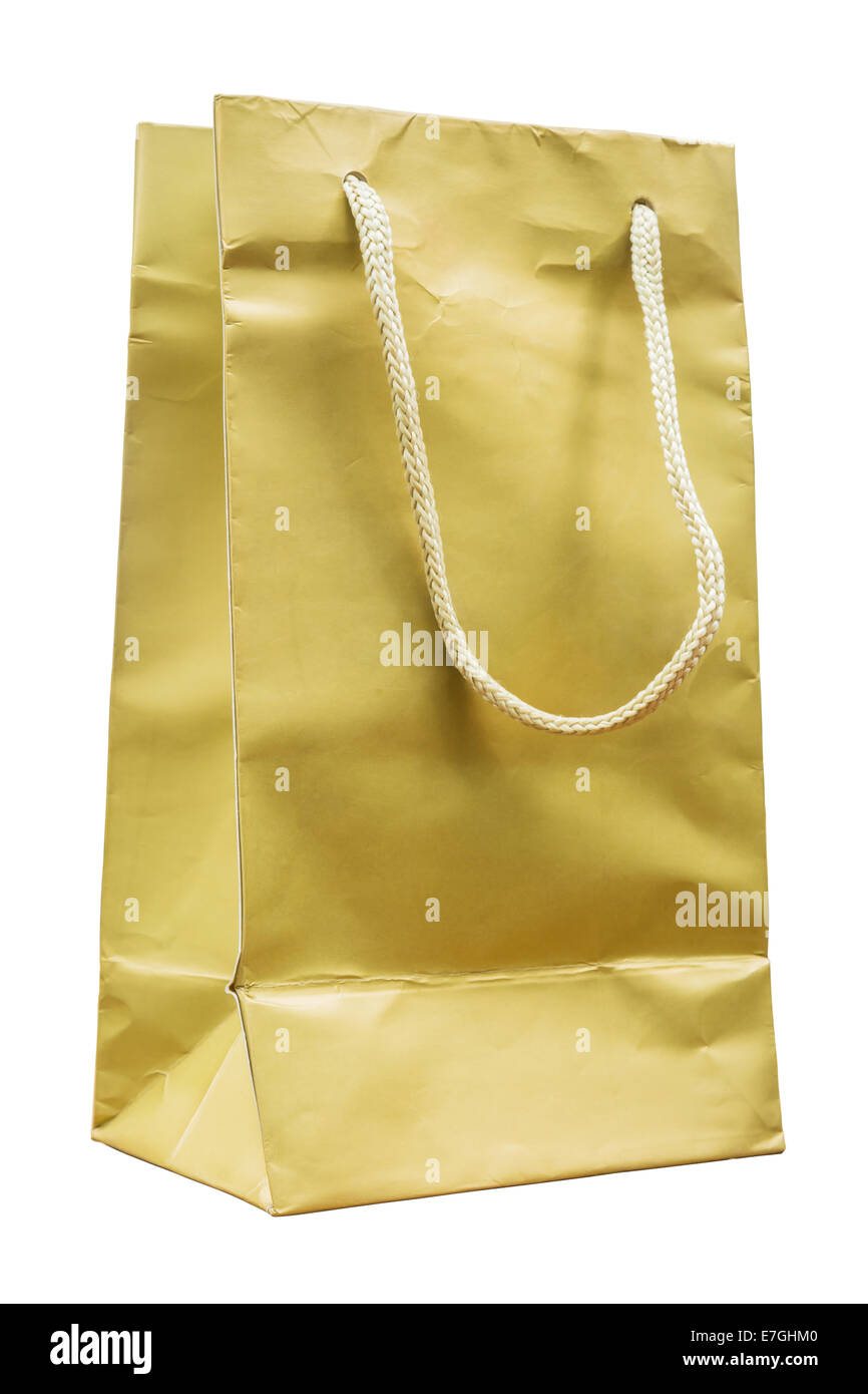 old paper bag isolated on white background Stock Photo - Alamy