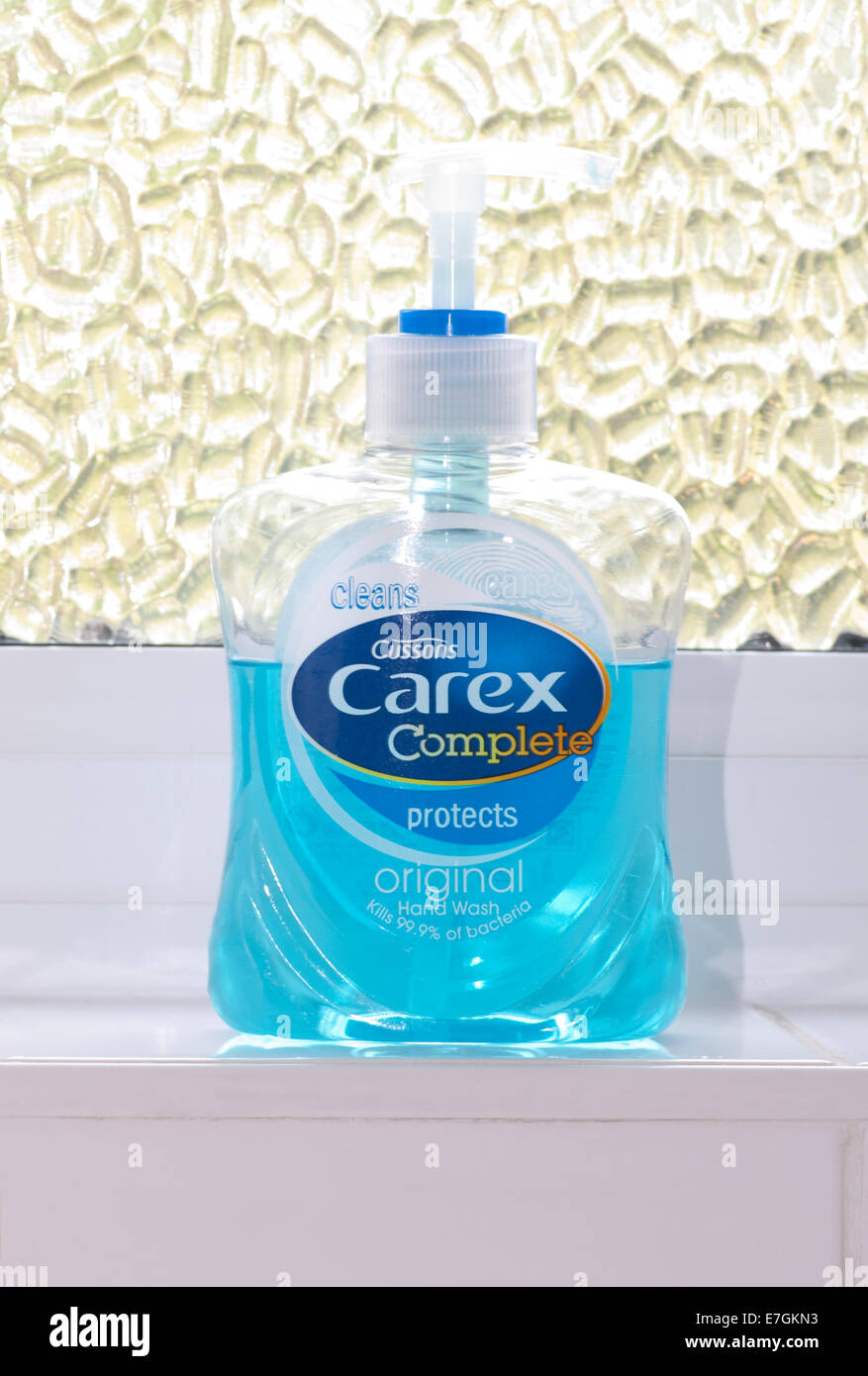 Plastic Dispenser Of Cussons Carex Complete Hand Wash Stock Photo - Alamy