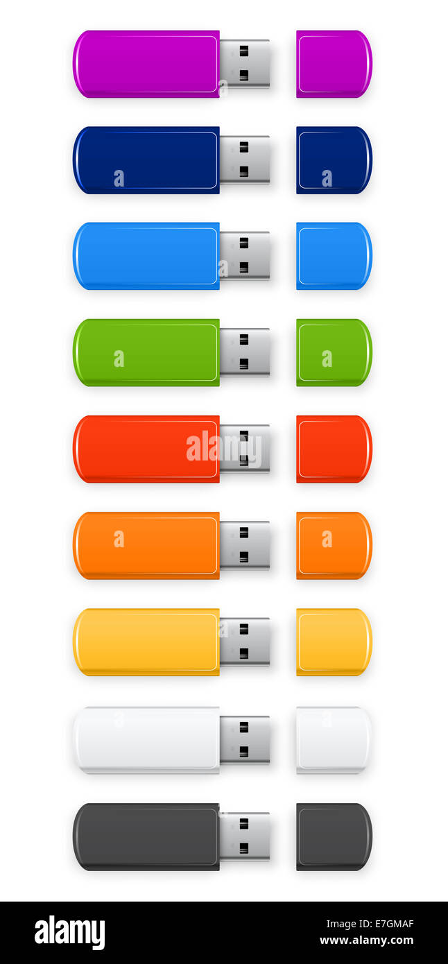 Colored USB flash Stock Photo - Alamy