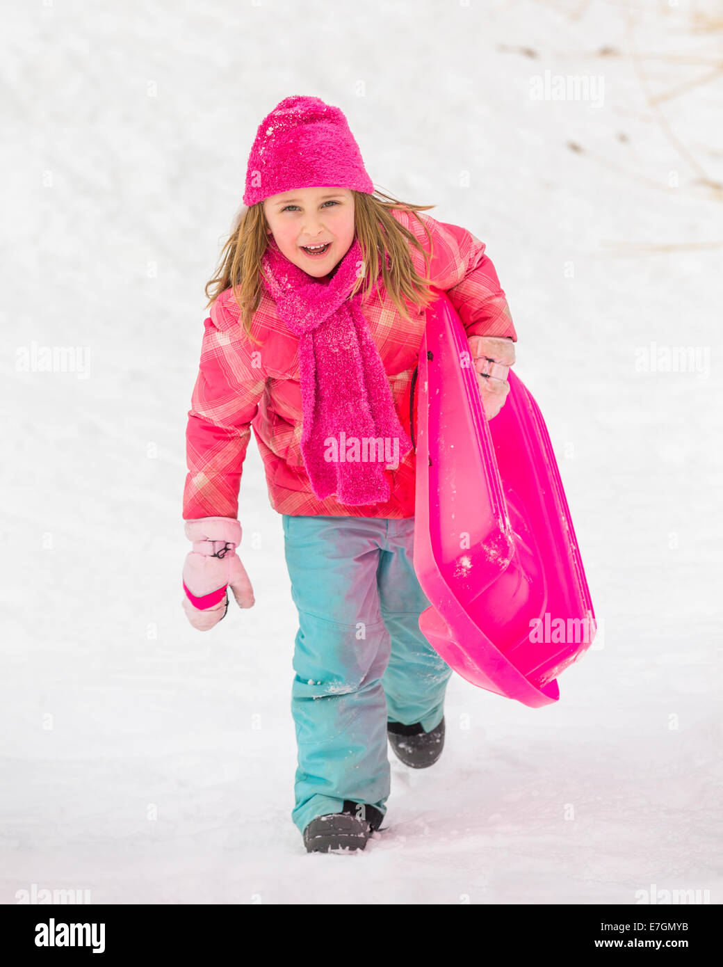 Child sled walking hi-res stock photography and images - Alamy