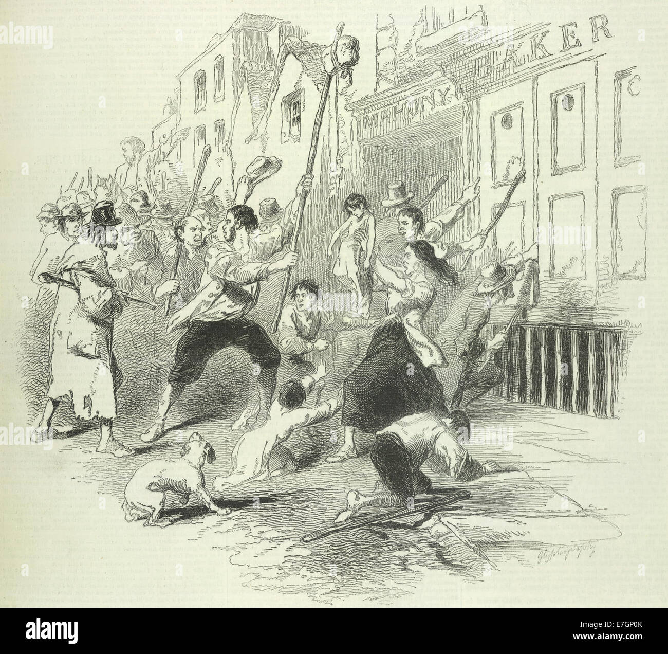 A food riot in Dungarvan, Co. Waterford, Ireland, during the famine ...