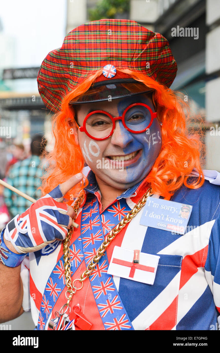 Piccadilly Circus, London, UK. 17th September, 2014. Mr Cool stands ...