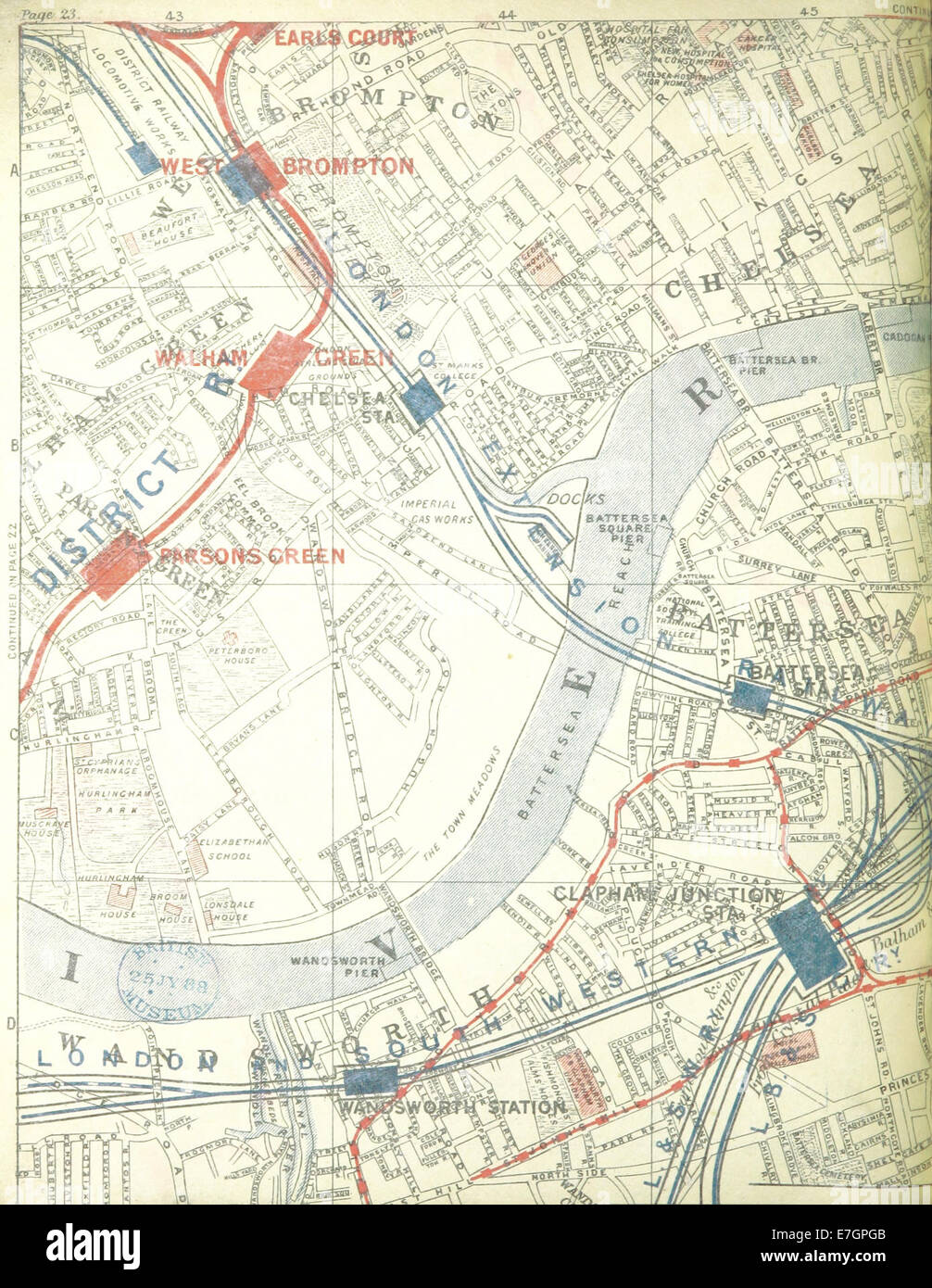 An 1888 map of London, tile C3, detailing city streets, landmarks, and ...