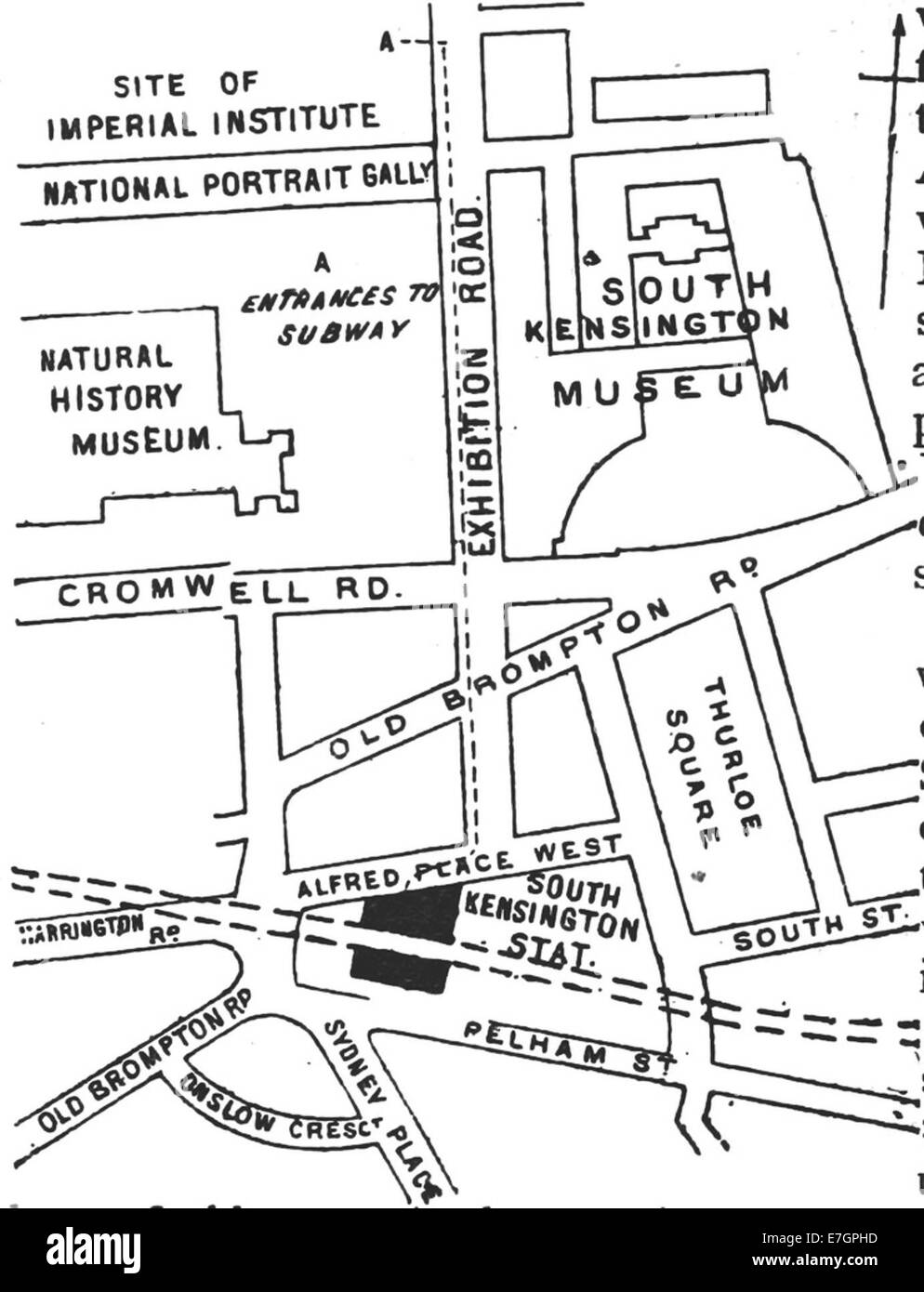 Map from District (1888), showing South Kensington's layout, reflecting ...