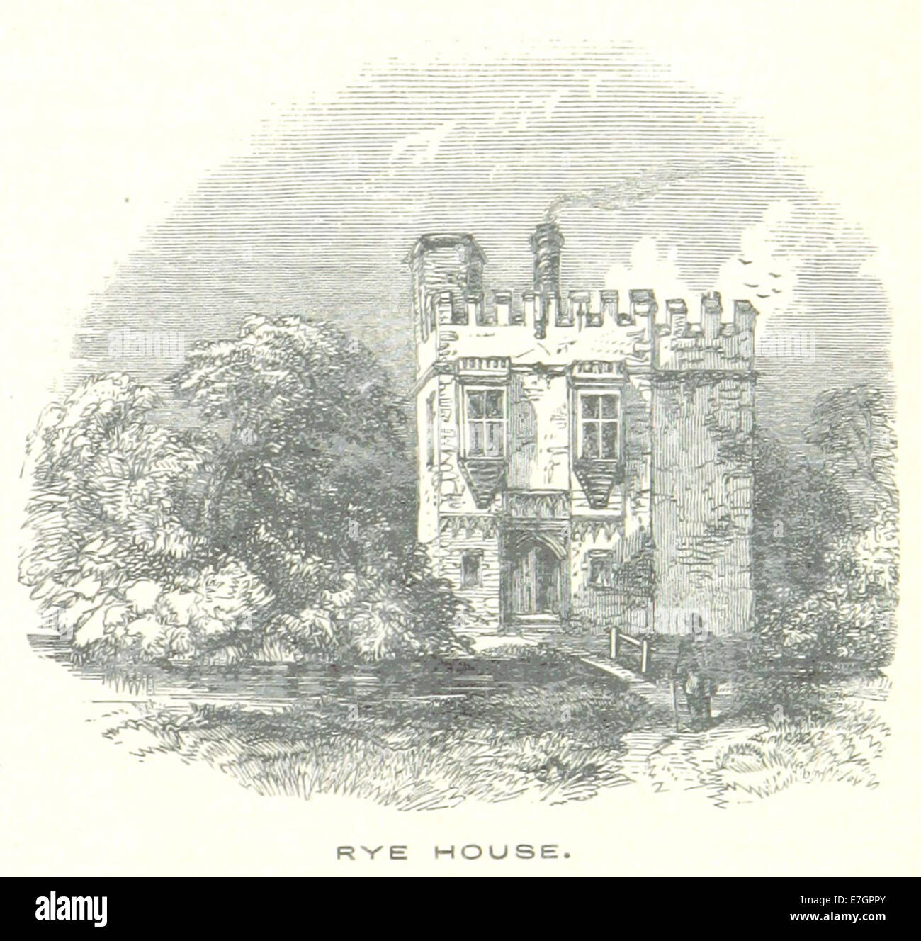 Illustration of Rye House, from the 1851 manuscript ECR, depicting the ...