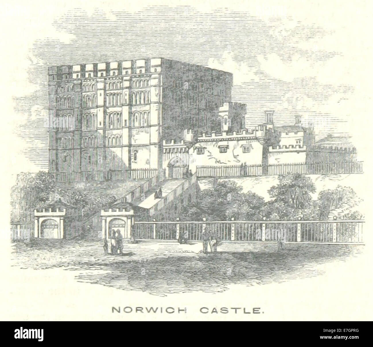 An illustration from page 42 of the 1851 ECR, depicting Norwich Castle ...