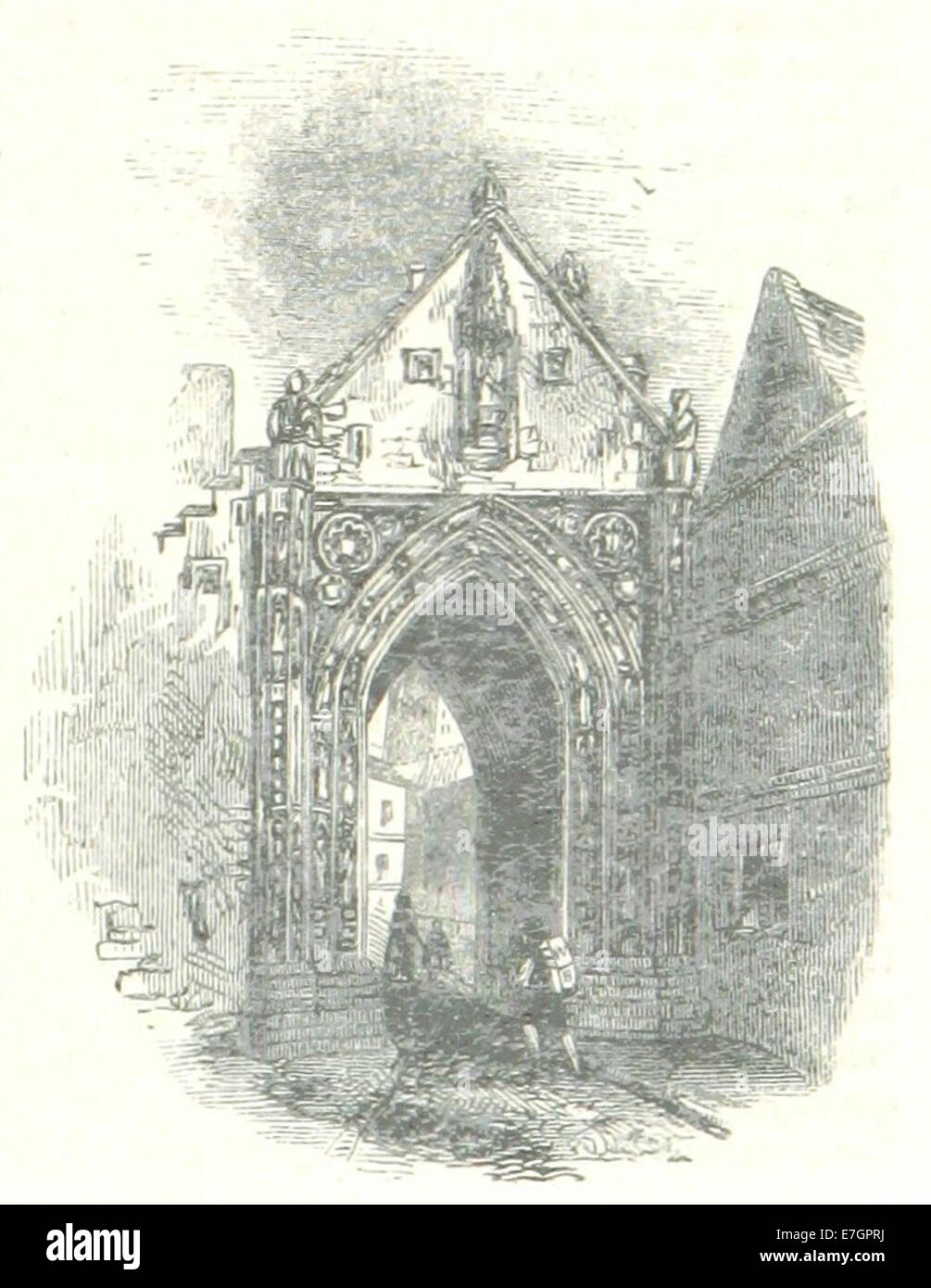 Illustration from ECR (1851), page 43b, showing Norwich Cathedral and ...