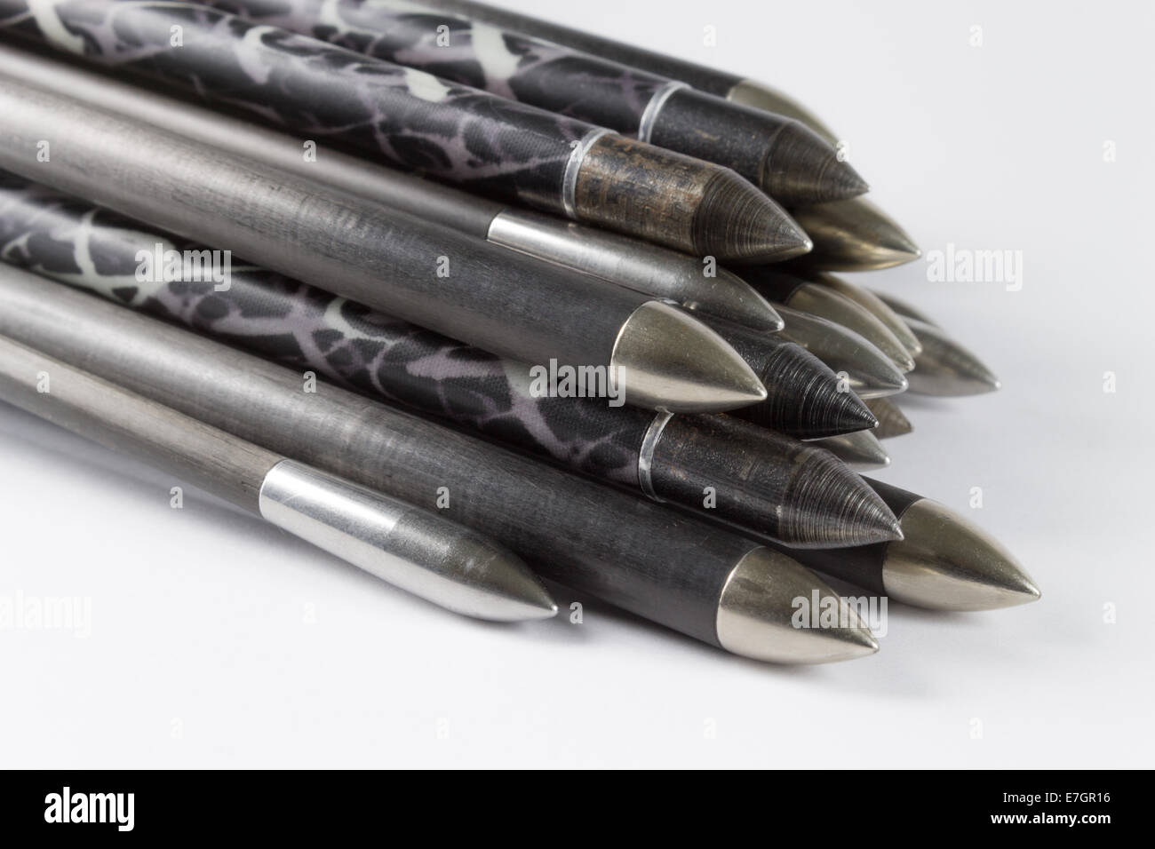 Bunch of different types of arrows for competition target shooting ...