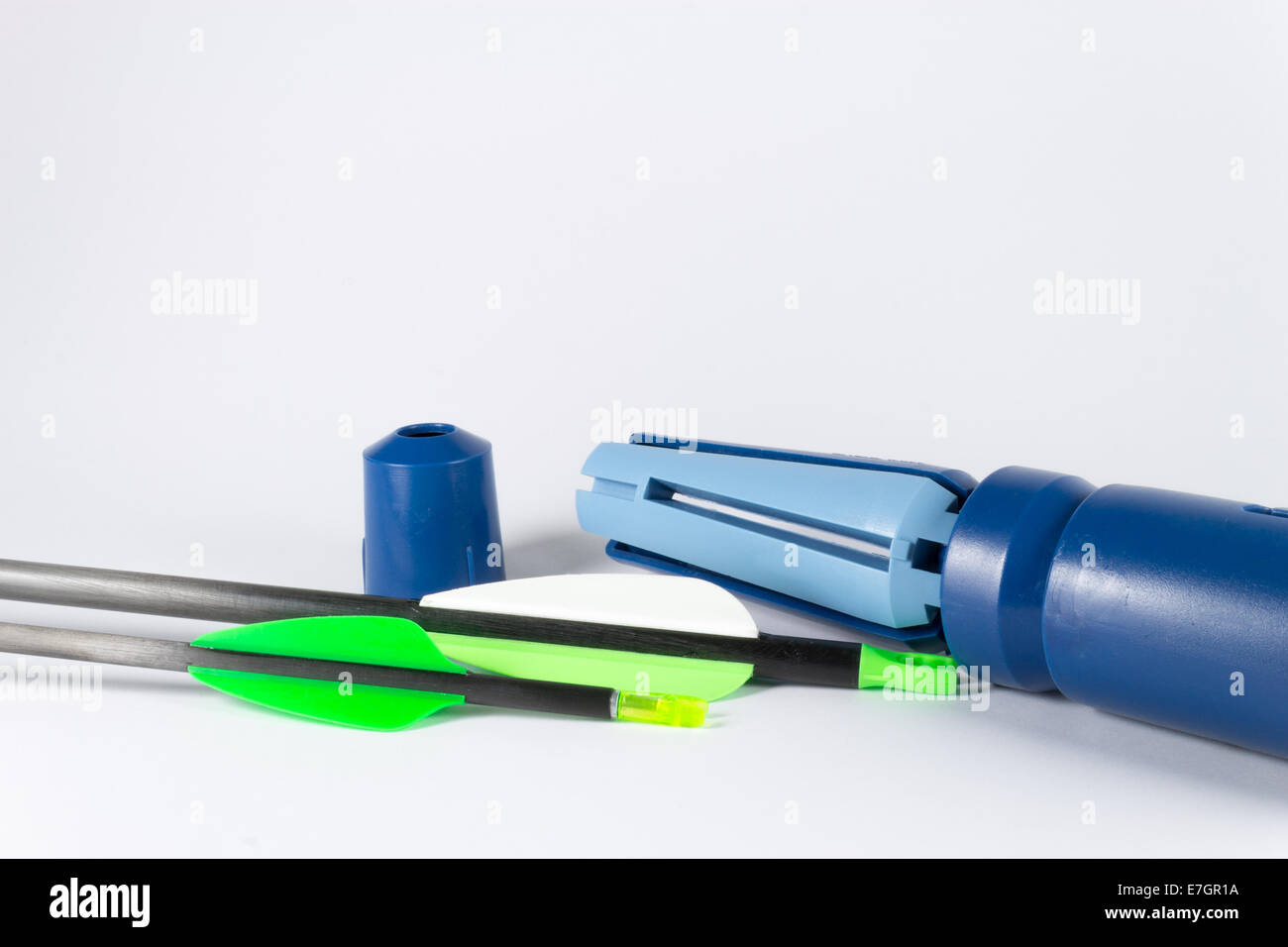Plastic fletcher machine with two types of arrows Stock Photo - Alamy
