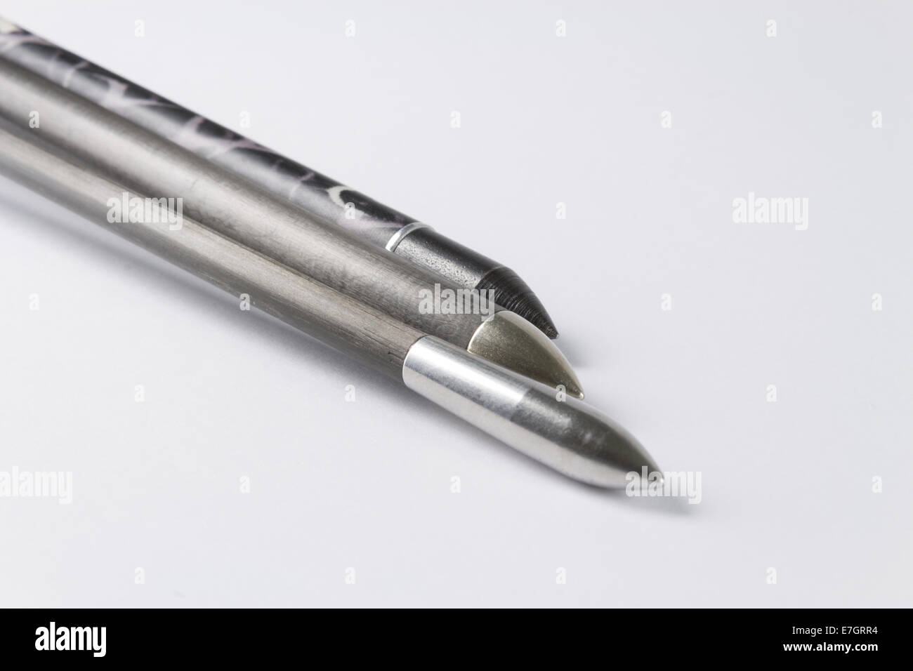 Three different types of arrows used for target competitions Stock ...