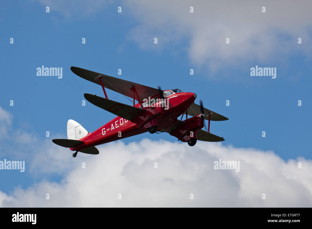 An historic red biplane at Shoreham airshow in 2014 Stock Photo - Alamy