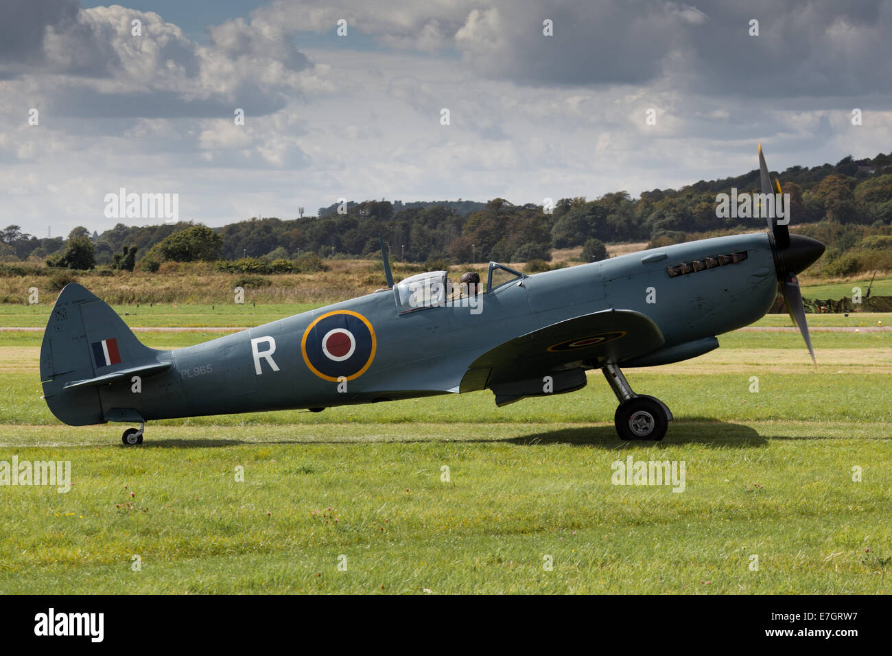 A photo reconnaissance Spitfire at Shoreham airshow in 2014 Stock Photo ...