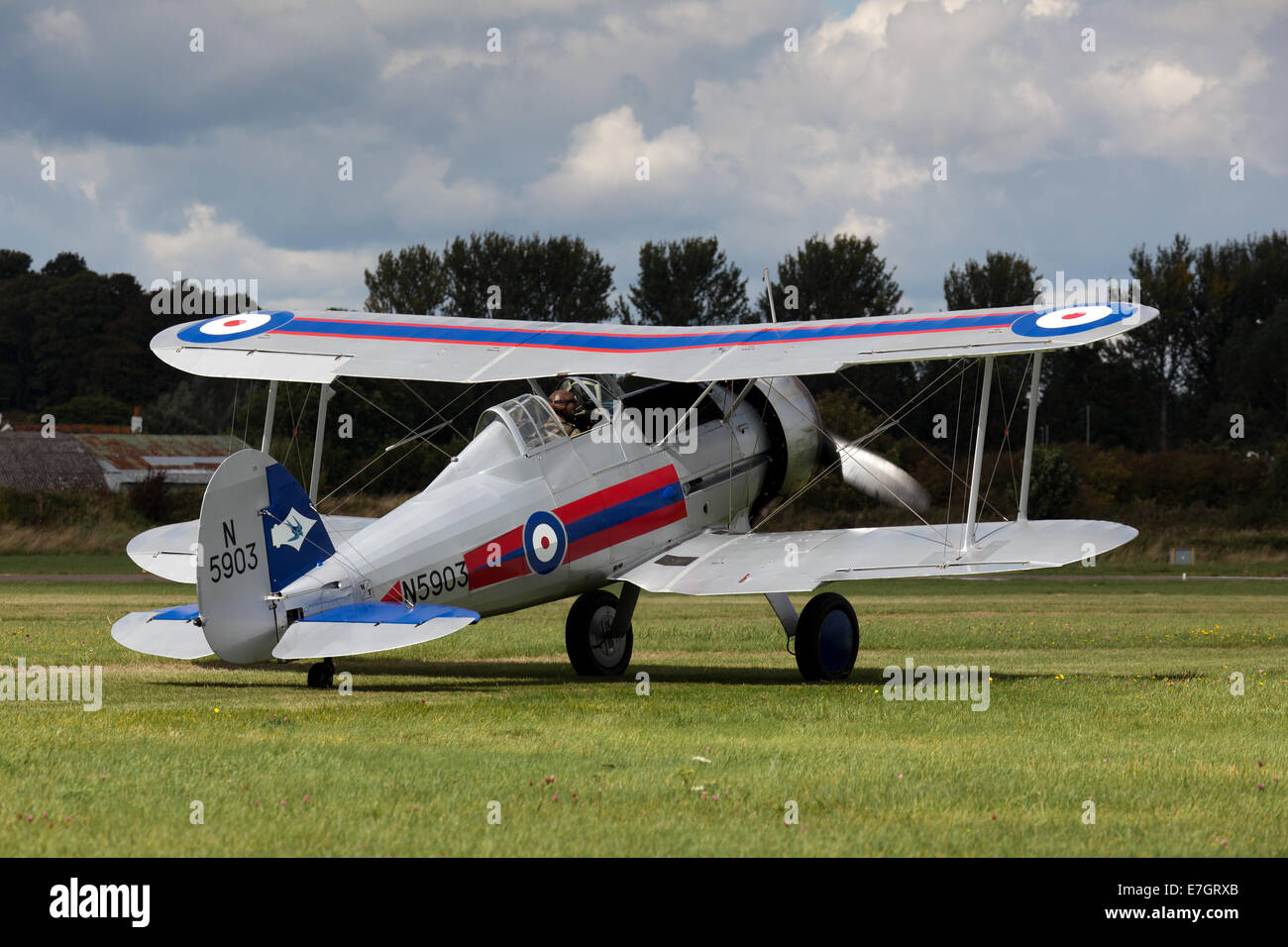A historic Gloster Gladiator biplane at Shoreham airshow in 2014 Stock ...