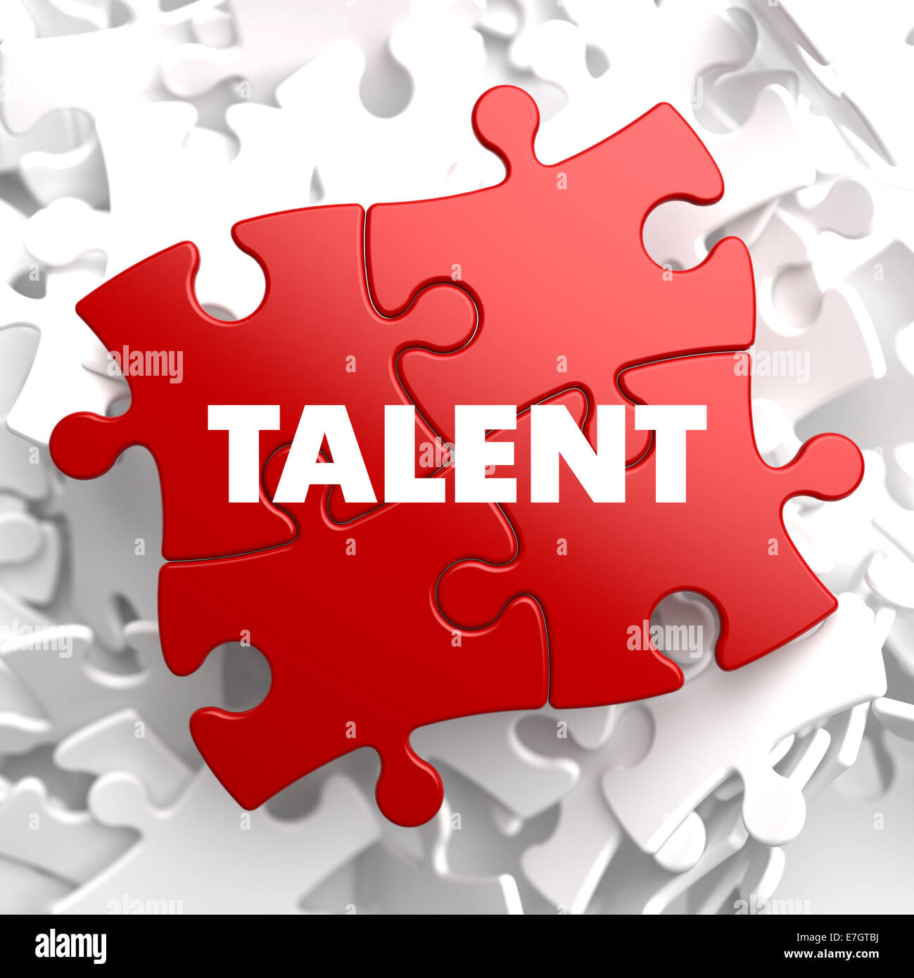 Talent on Red Puzzle Stock Photo - Alamy