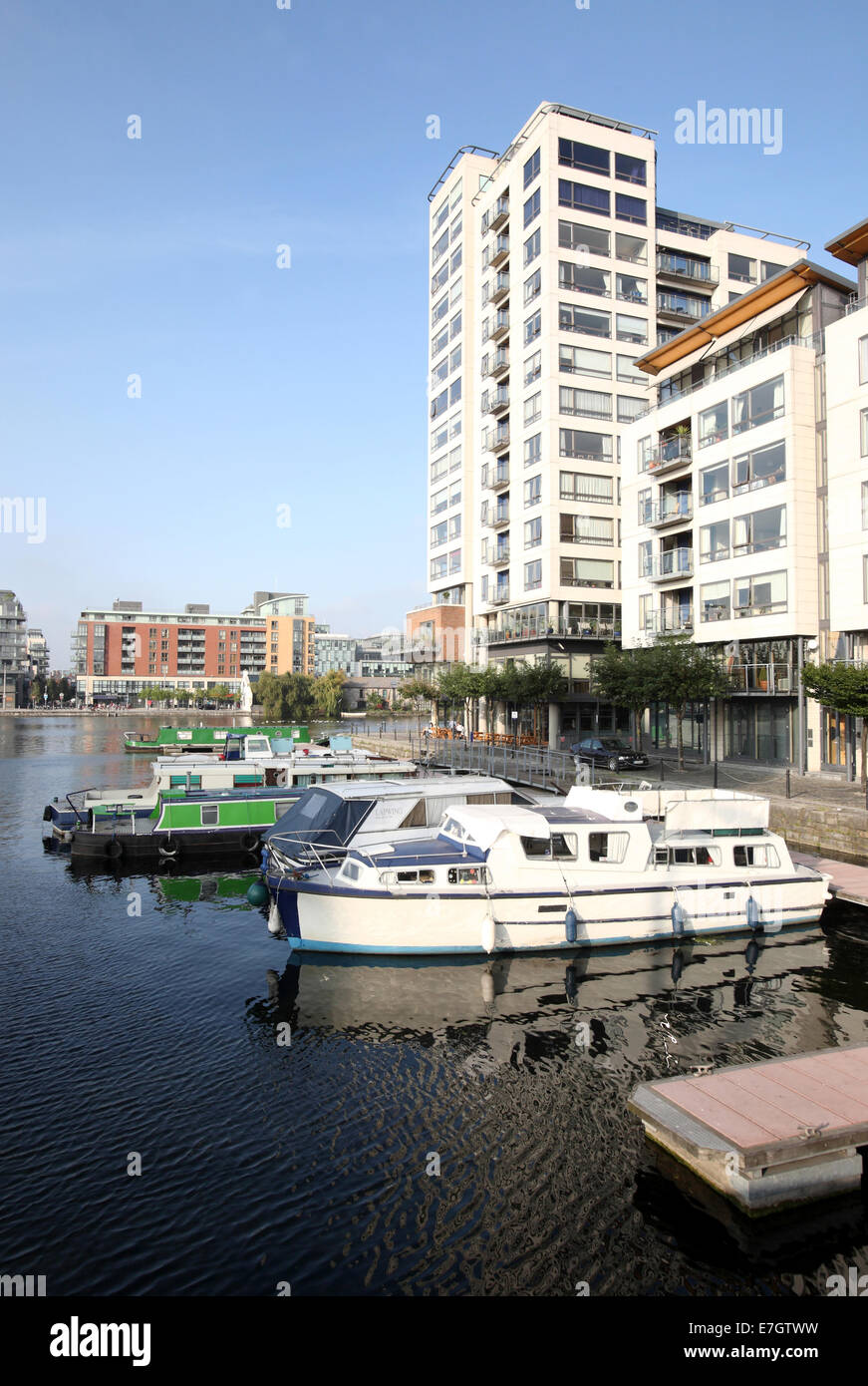 Canal side apartments Dublin Ireland Stock Photo - Alamy