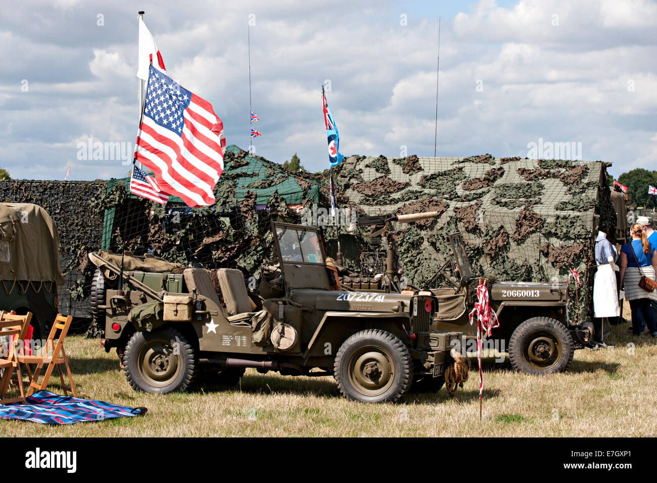 Military us jeeps from the second world war on display at a military ...