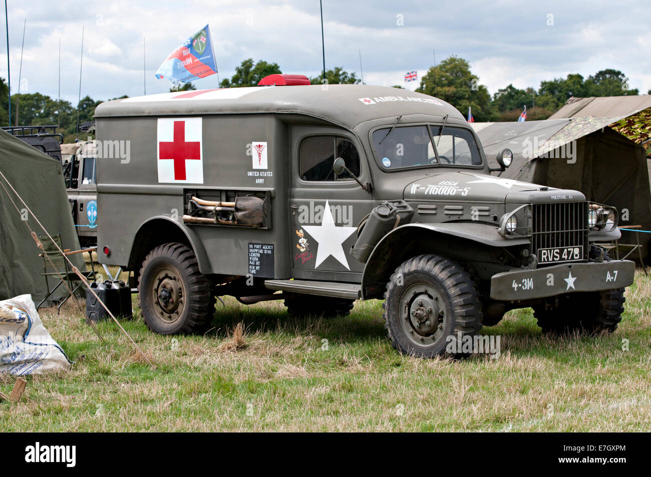 Military ambulance from the second world war on display at a military ...