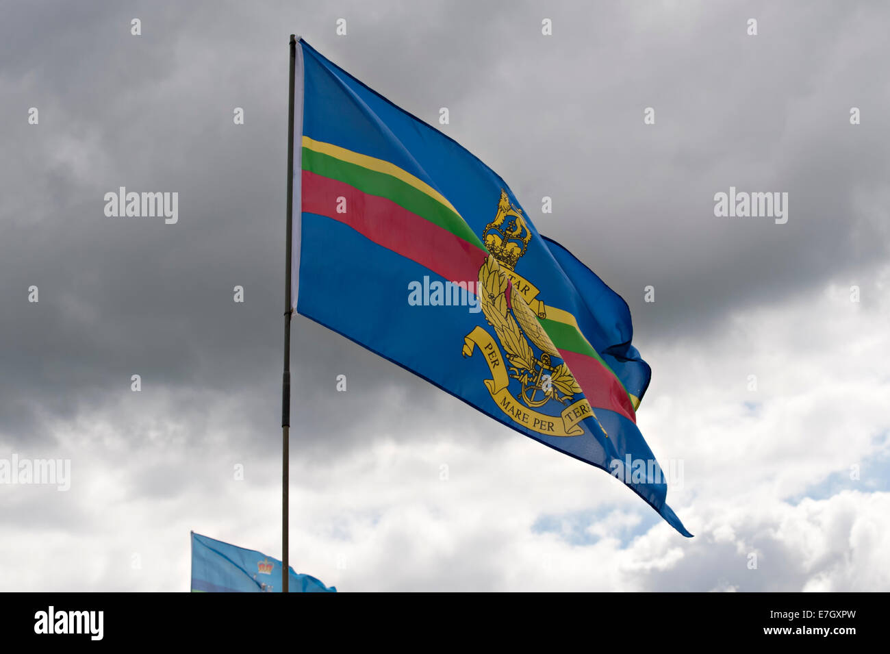 Royal Marines flag against a cloudy sky Stock Photo - Alamy