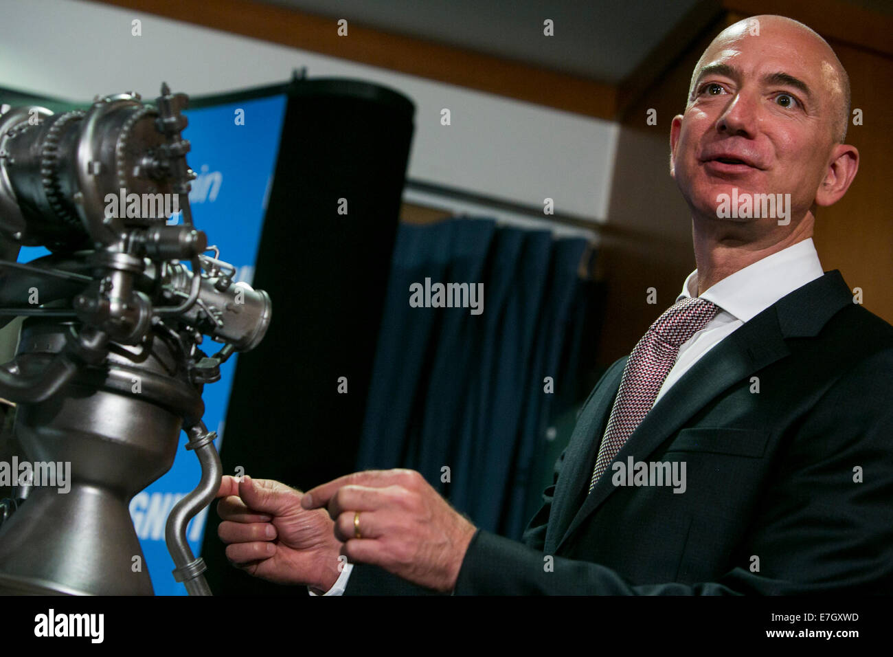 Jeff Bezos, founder of Amazon.com and Blue Origin participates in a ...