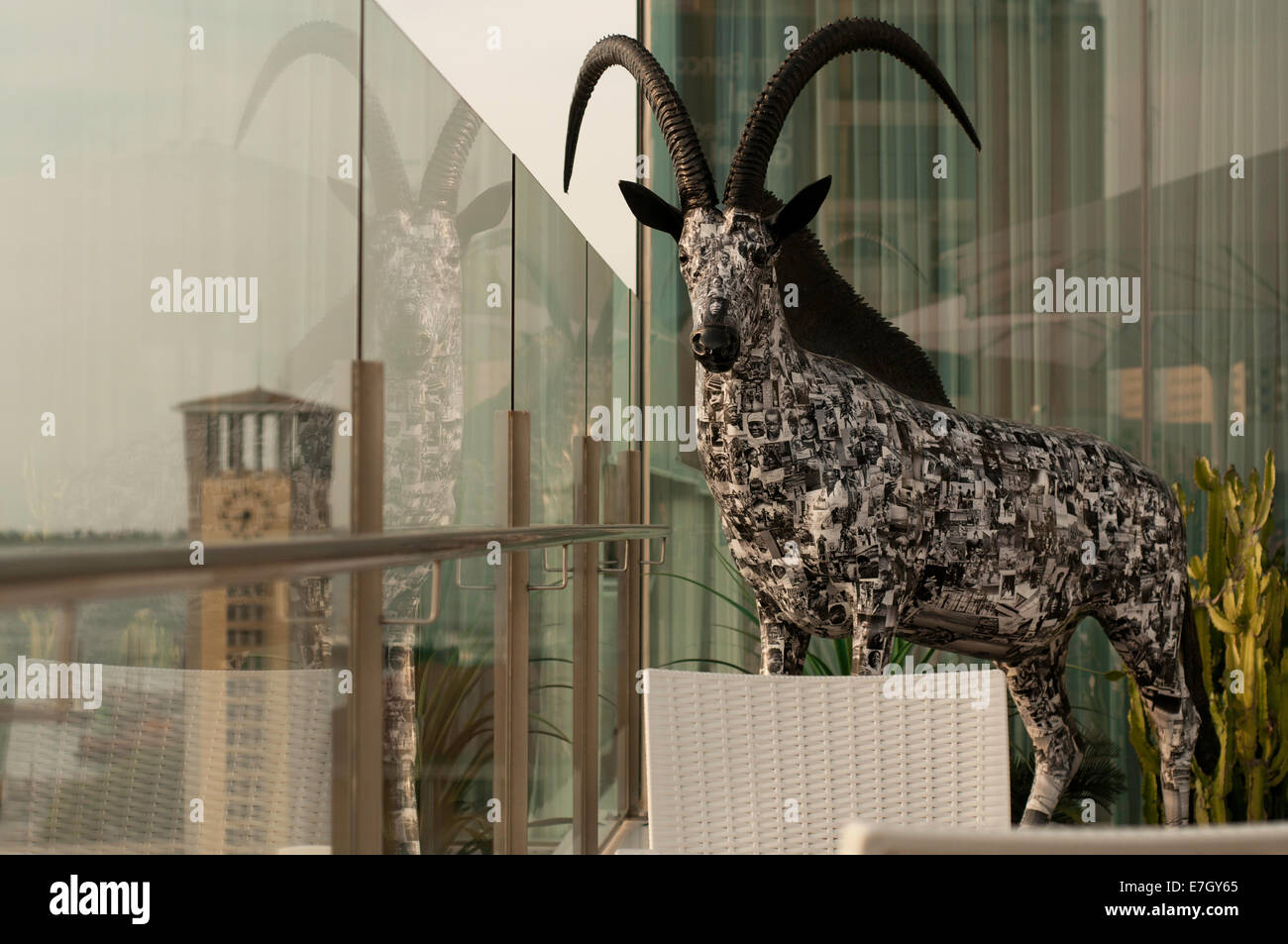 Emblem of Angola stands on a Hotel roof Stock Photo - Alamy