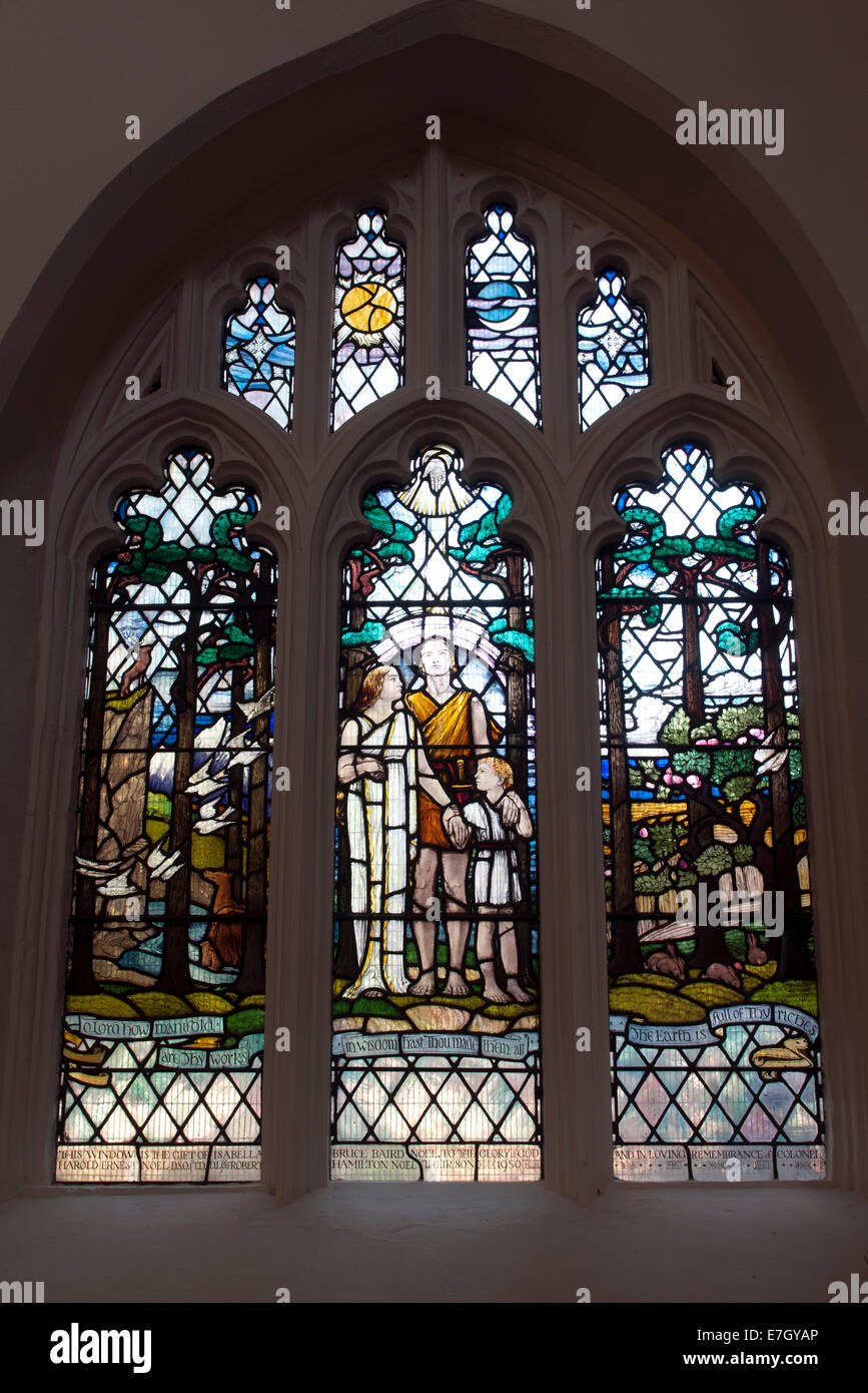 Stained glass in All Saints Church, Blaby, Leicestershire, England, UK ...
